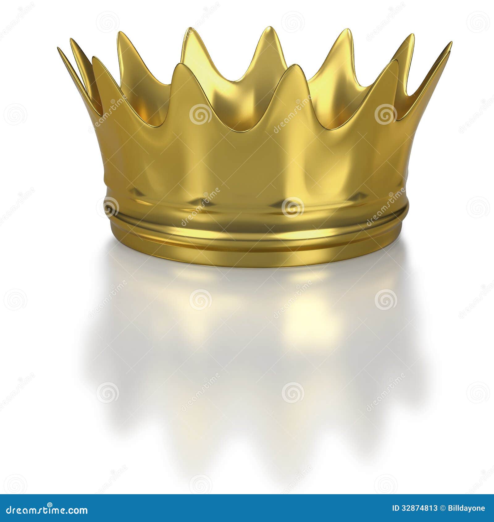 Stor Guld- Krona På Vit Bakgrund Stock Illustrationer - Illustration av ...