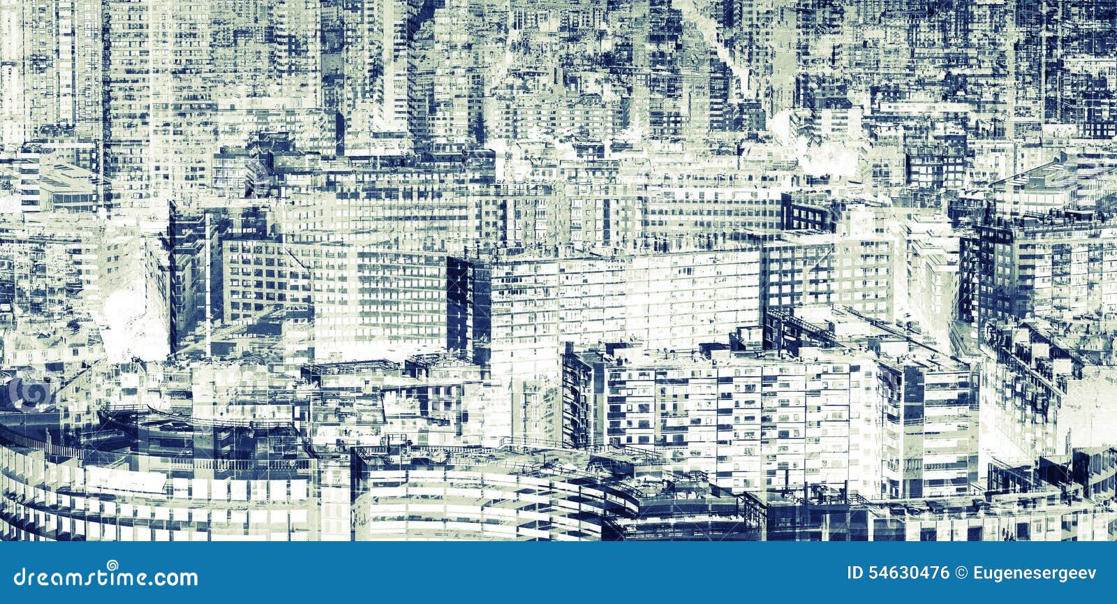 Stor Modern Stad, Abstrakt Dubbel Exponering Arkivfoto - Bild av grym ...