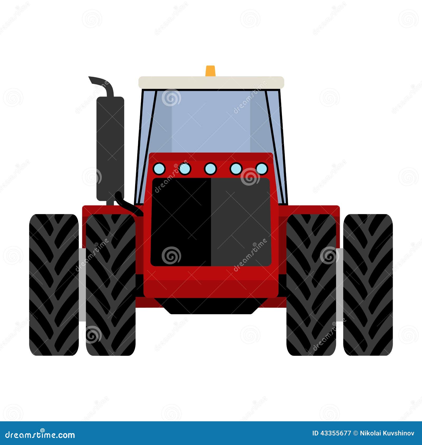 Stor röd traktor vektor illustrationer. Illustration av trans - 43355677