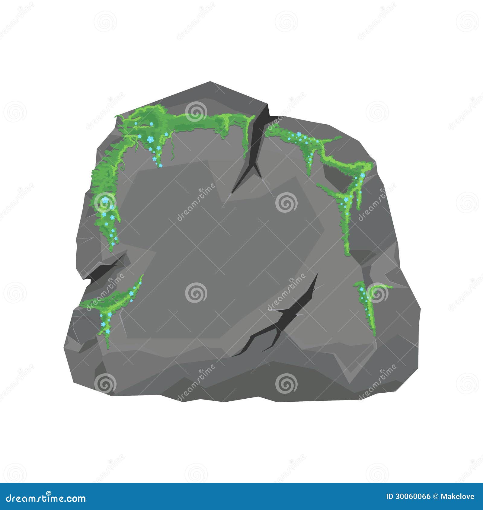 Sten med moss vektor illustrationer. Illustration av tecken - 30060066