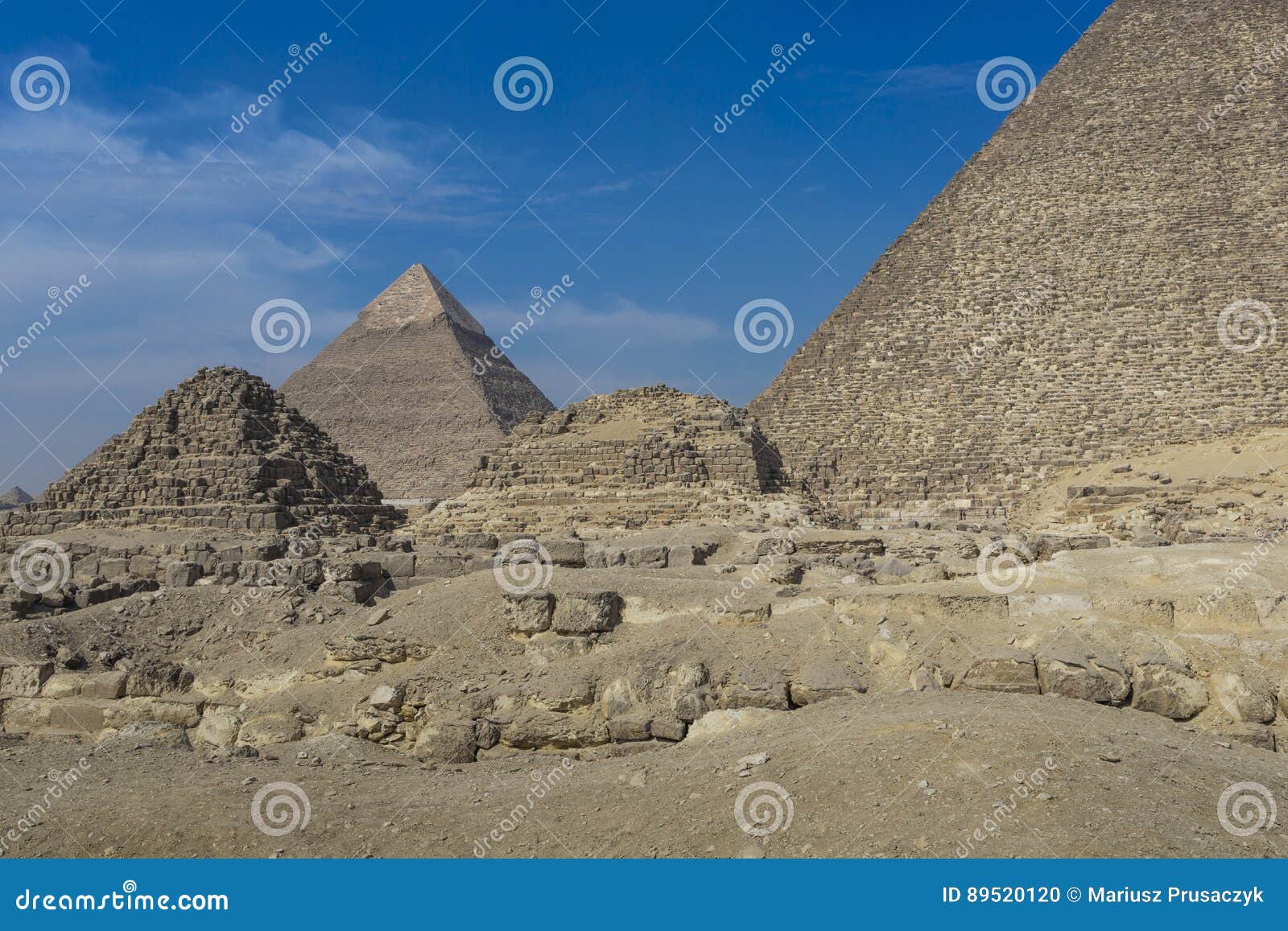 Stora Egyptiska Pyramider I Giza, Kairo Arkivfoto - Bild av historia ...