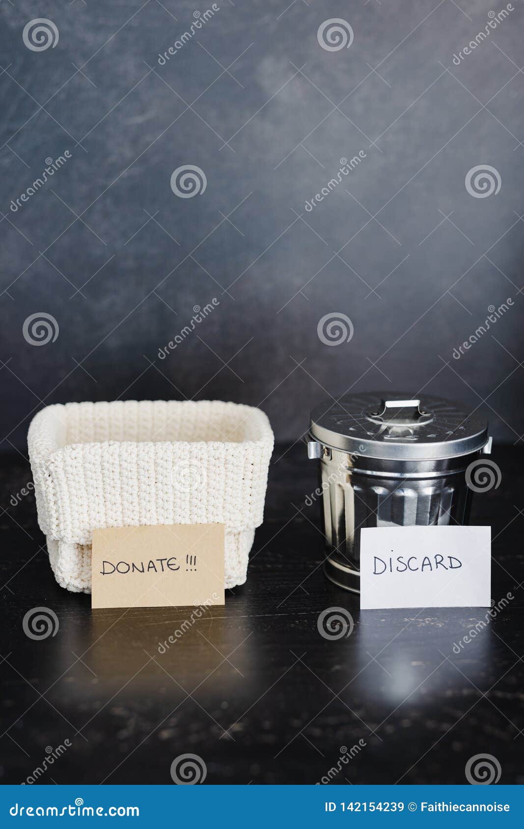 Storage Basket and Gargabe Bin To Select Which Items To Keep and Which ...