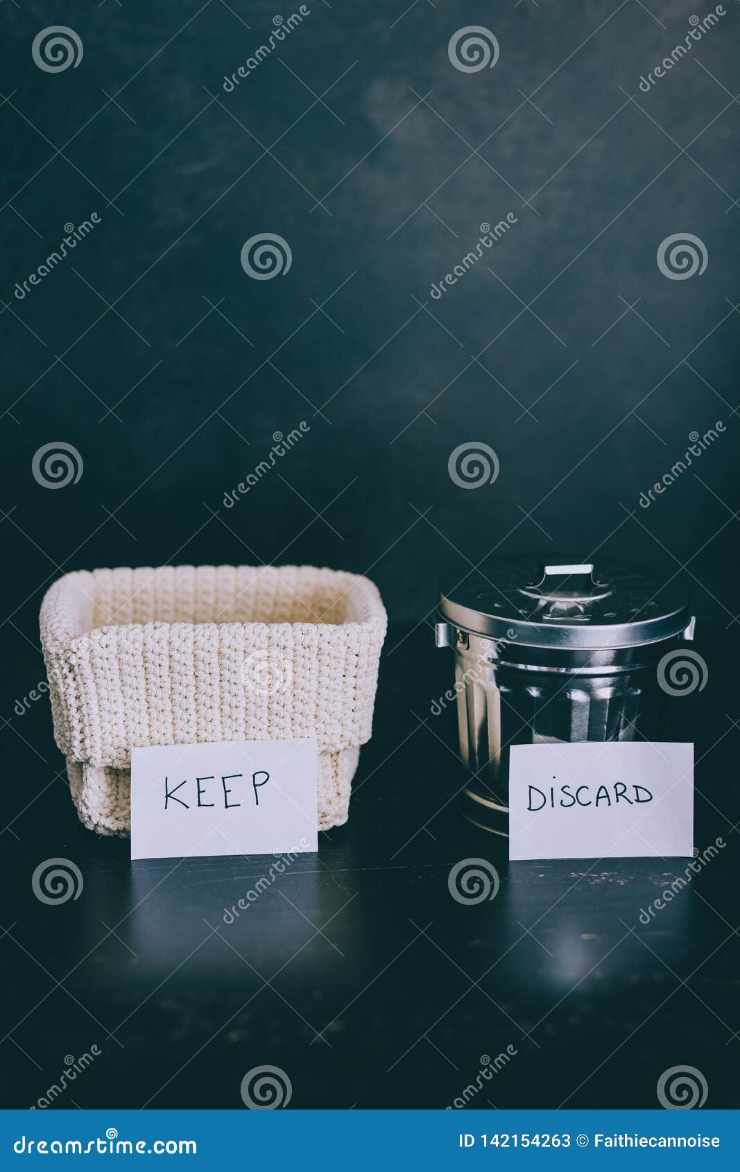 Storage Basket and Gargabe Bin To Select Which Items To Keep and Which ...