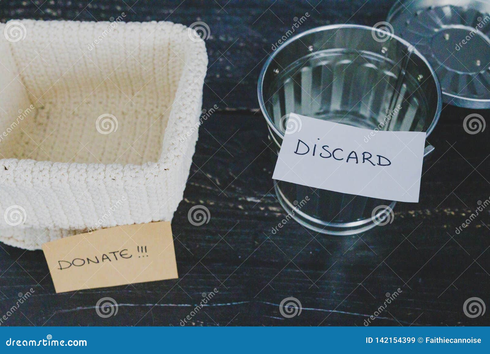 Storage Basket and Gargabe Bin To Select Which Items To Keep and Which ...