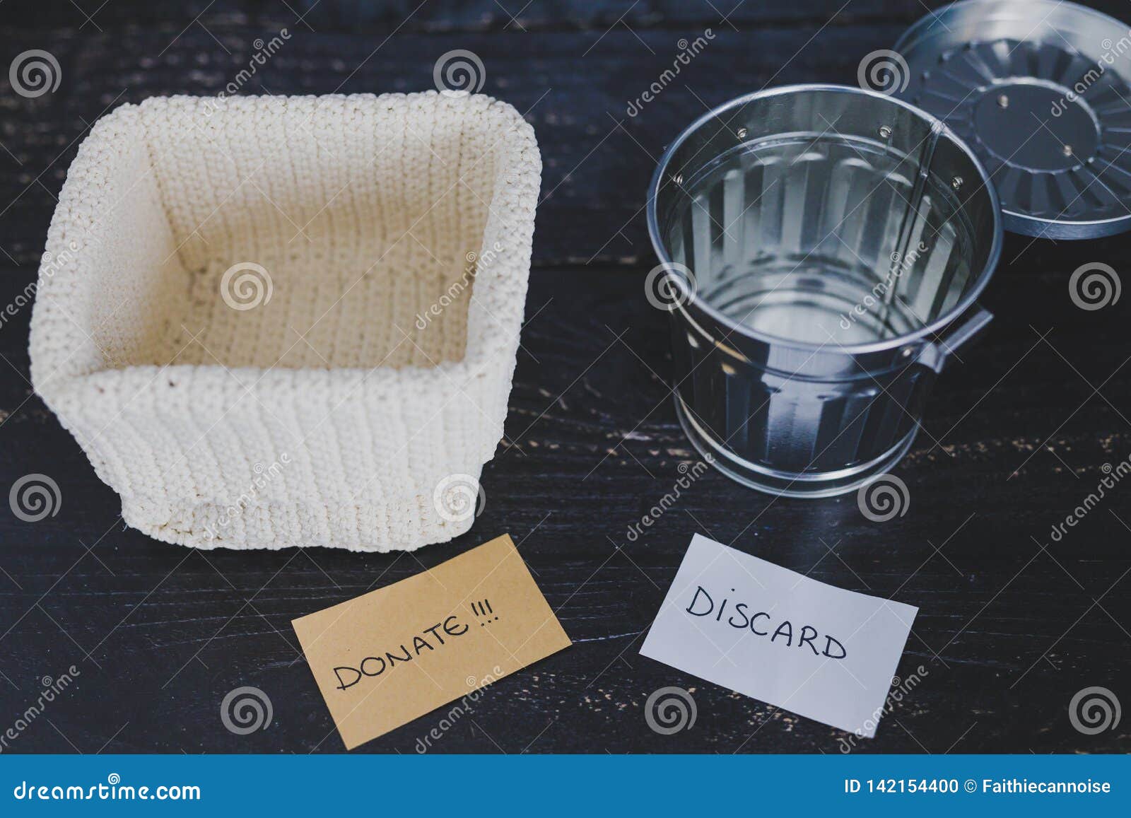 Storage Basket and Gargabe Bin To Select Which Items To Keep and Which ...