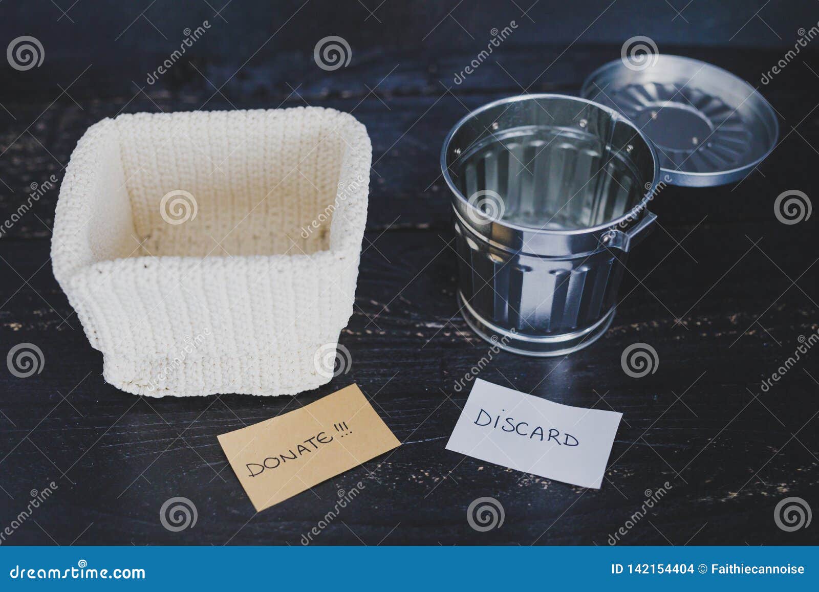 Storage Basket and Gargabe Bin To Select Which Items To Keep and Which ...