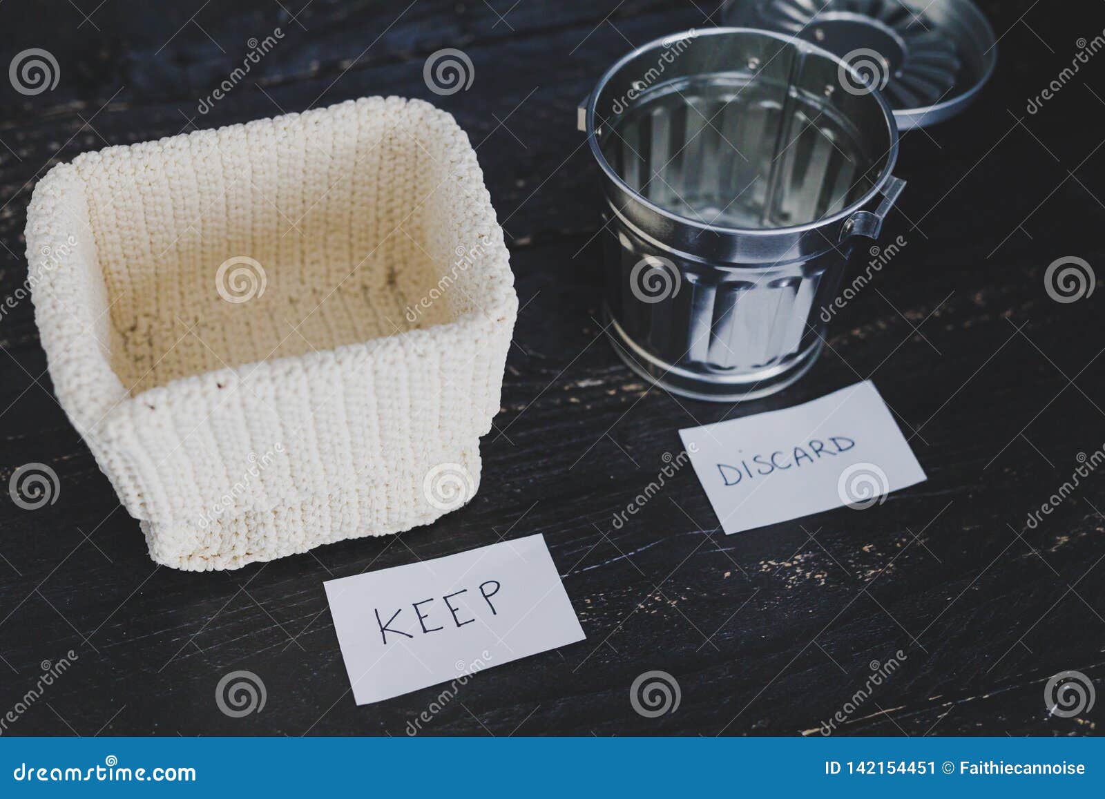 Storage Basket and Gargabe Bin To Select Which Items To Keep and Which ...