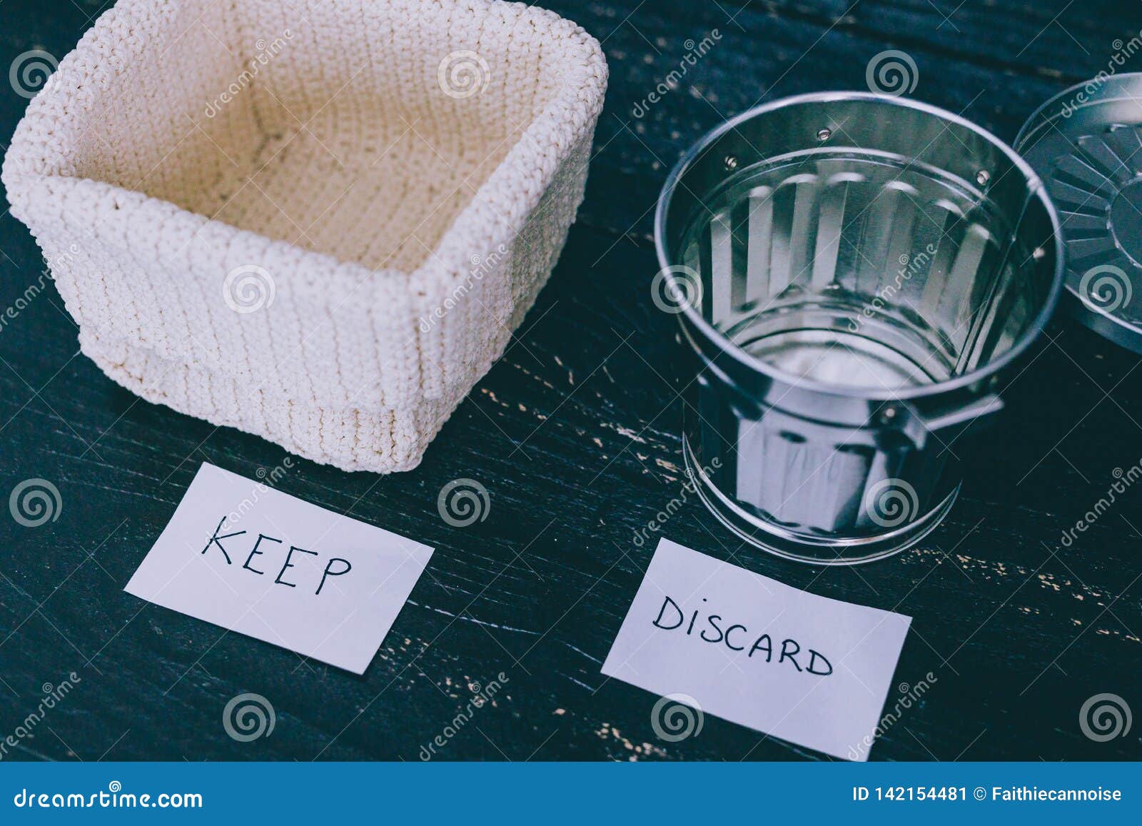 Storage Basket and Gargabe Bin To Select Which Items To Keep and Which ...