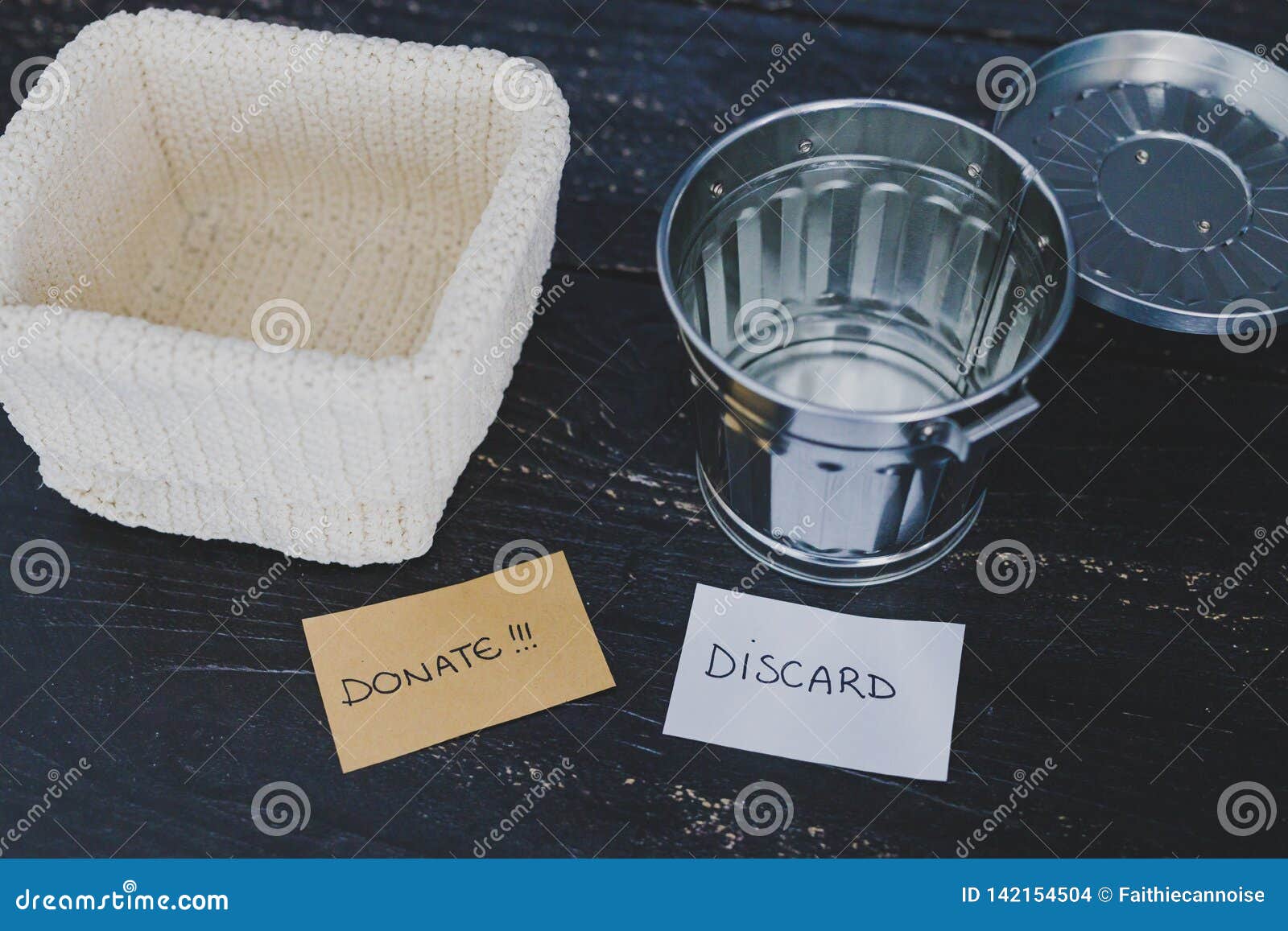 Storage Basket and Gargabe Bin To Select Which Items To Keep and Which ...