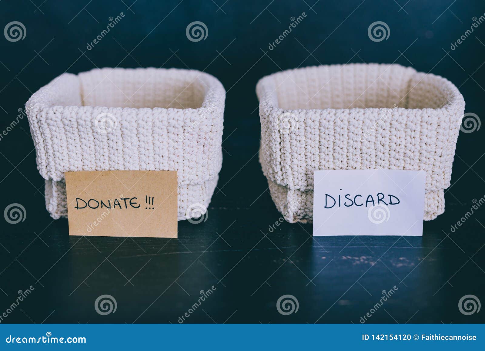 Storage Baskets To Divide Items To Keep from those To Declutter or ...