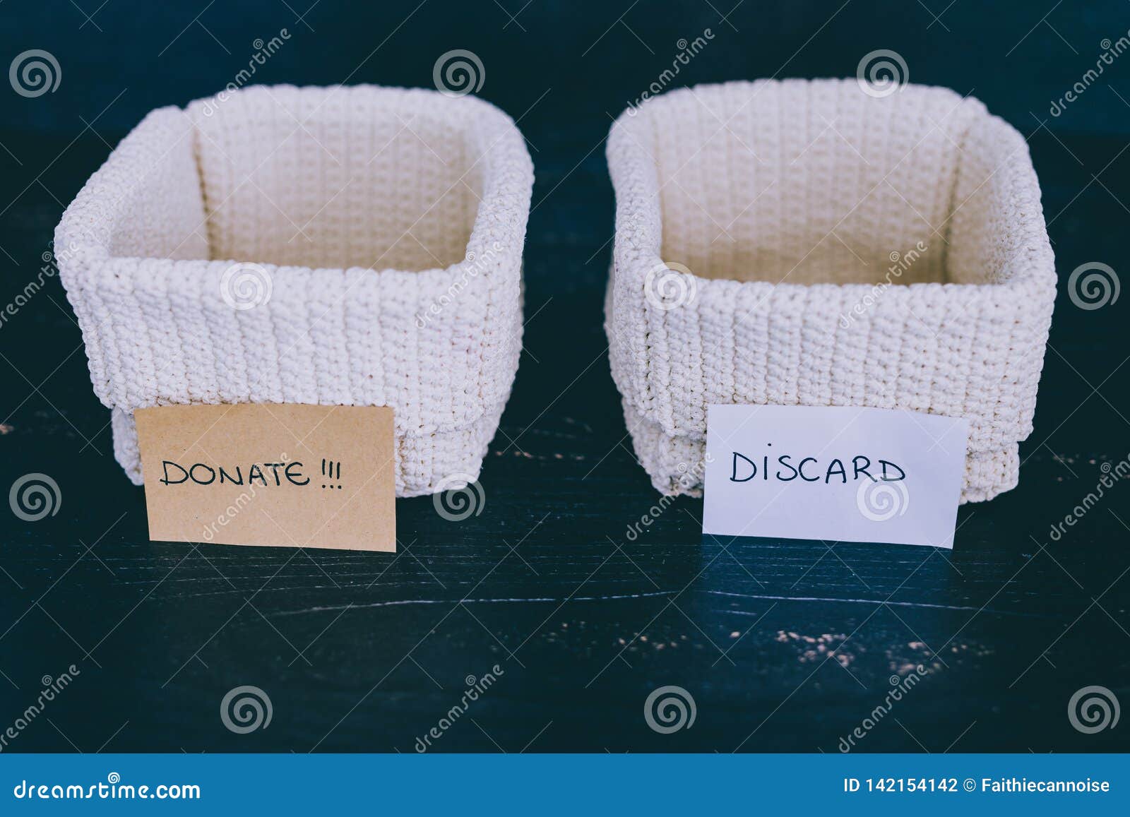 Storage Baskets To Divide Items To Keep from those To Declutter or ...