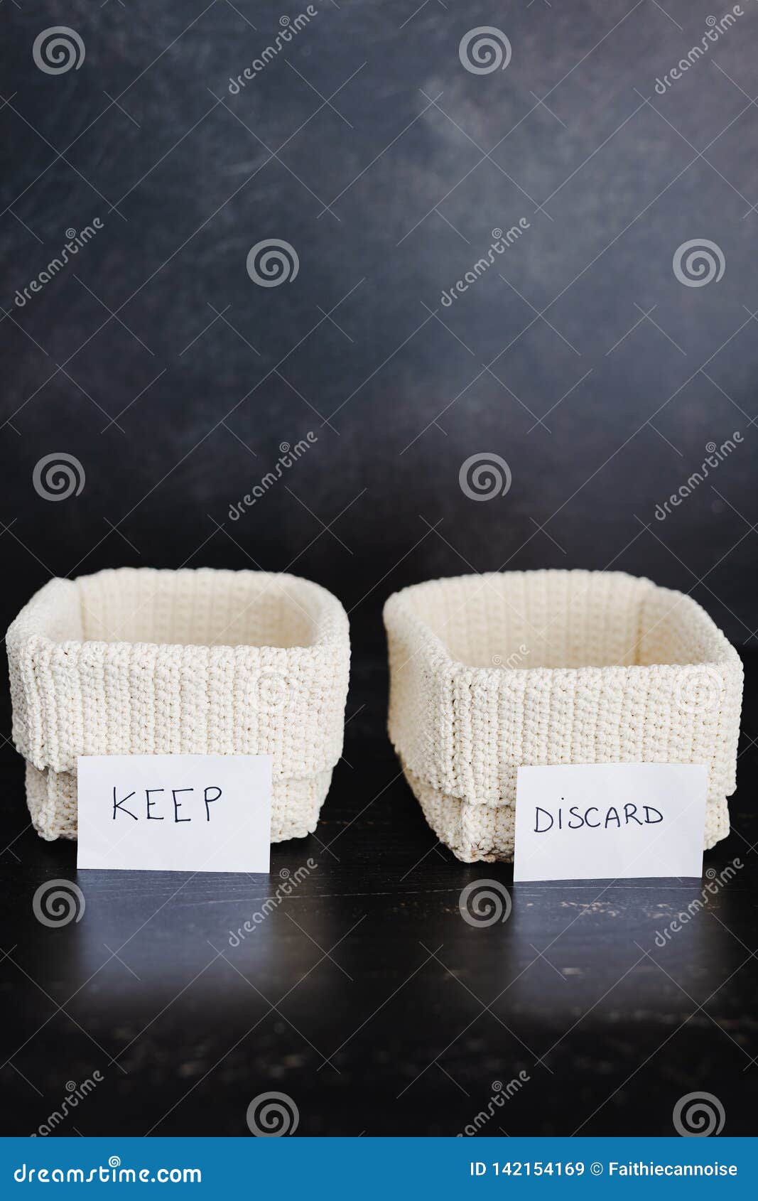 Storage Baskets To Divide Items To Keep from those To Declutter or ...