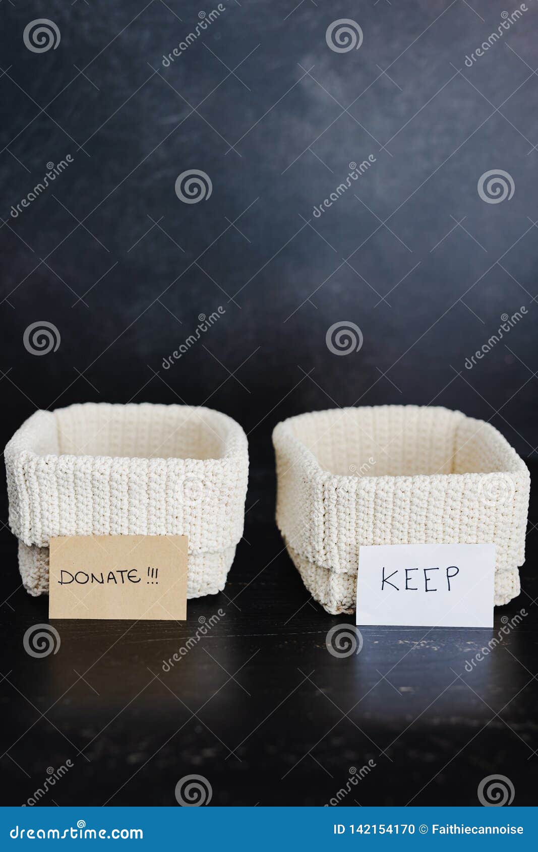 Storage Baskets To Divide Items To Keep from those To Declutter or ...