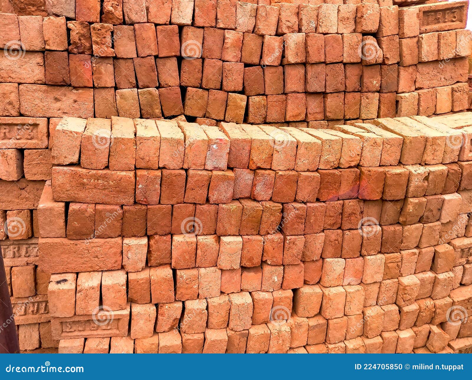 Storage of bricks. stock photo. Image of roof, window - 224705850