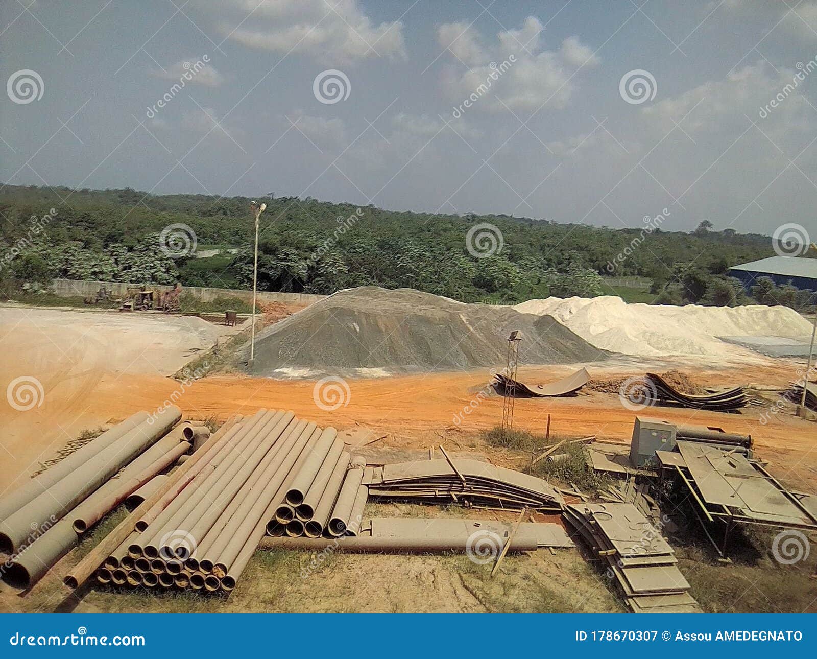 Storage of Building Materials in a Cement Factory. Stock Image - Image ...