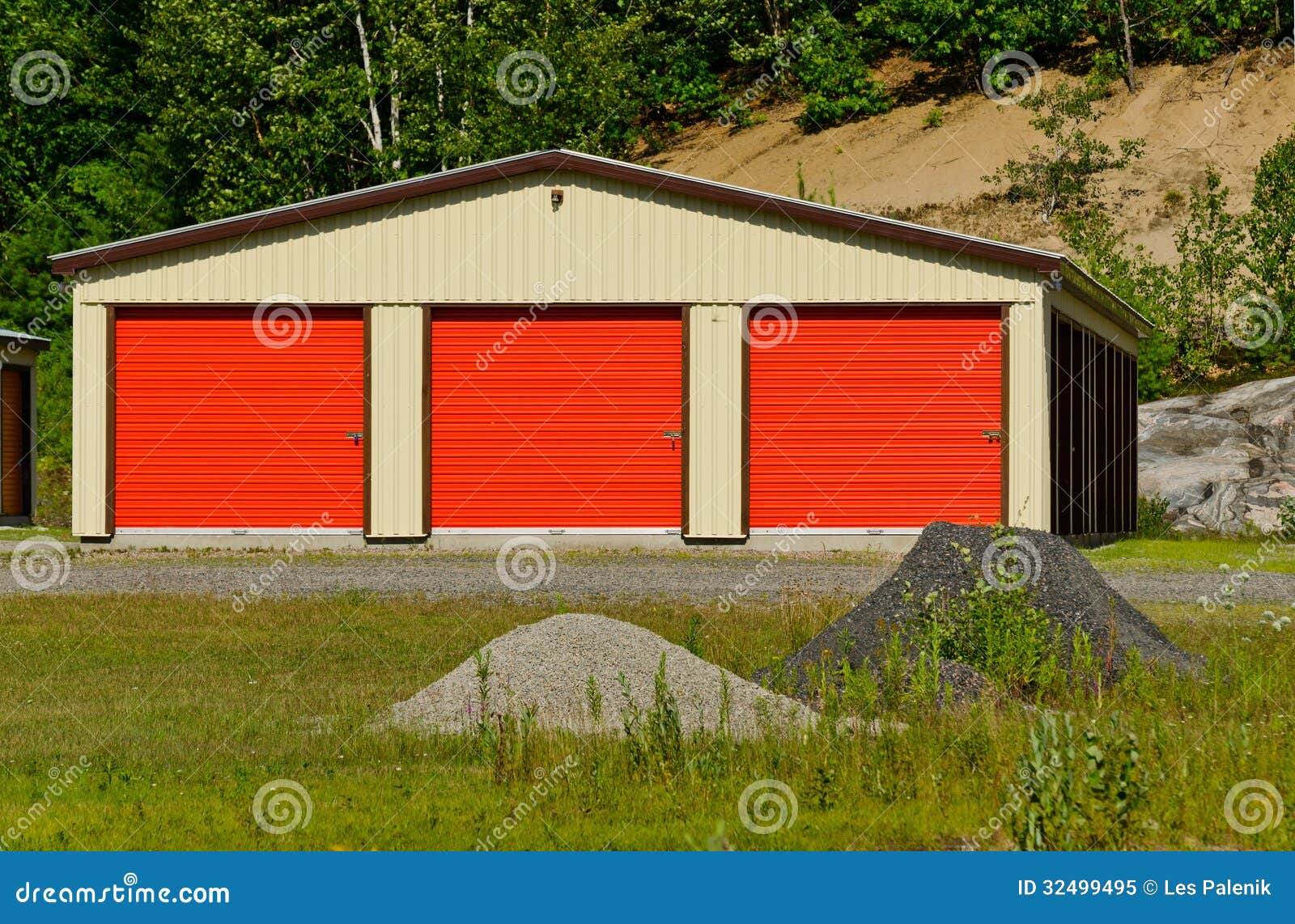 Storage building stock image. Image of trees, doors, view - 32499495