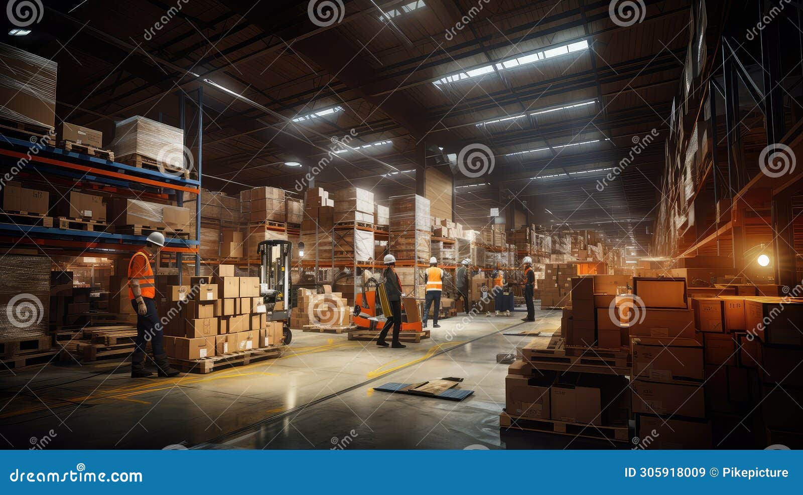 Storage busy warehouse stock illustration. Illustration of sorting ...