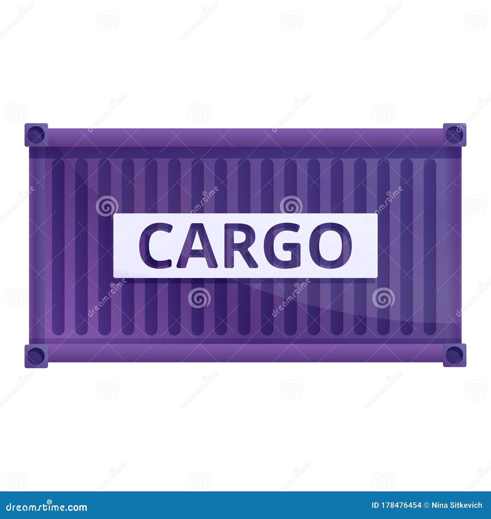 Storage Cargo Container Icon, Cartoon Style Stock Vector - Illustration ...