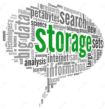 Storage Concept in Word Cloud Stock Illustration - Illustration of ...