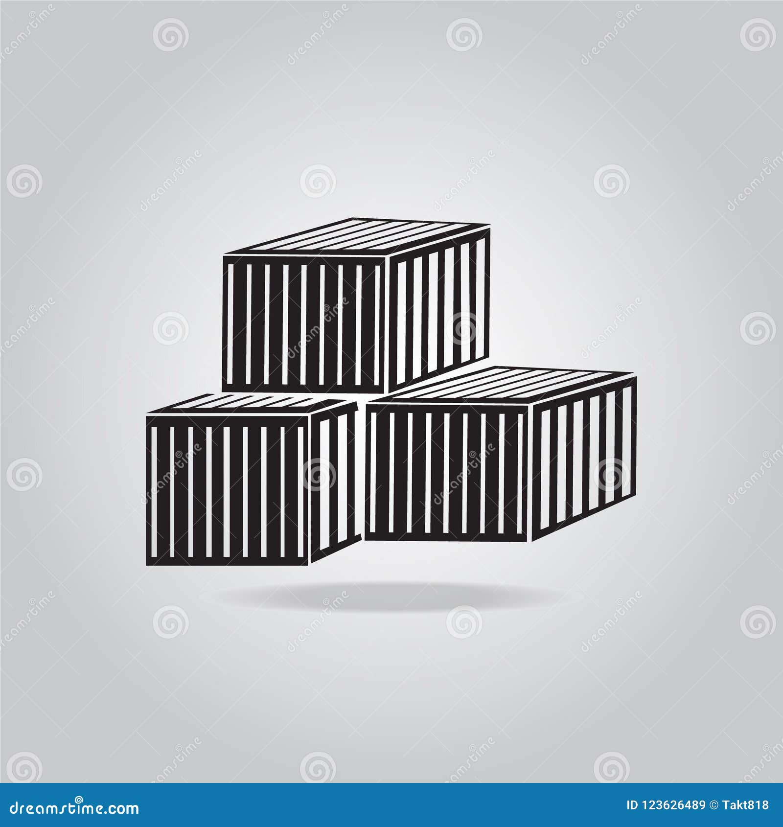 Storage Crates Boxes, Containers Icon Stock Vector - Illustration of ...