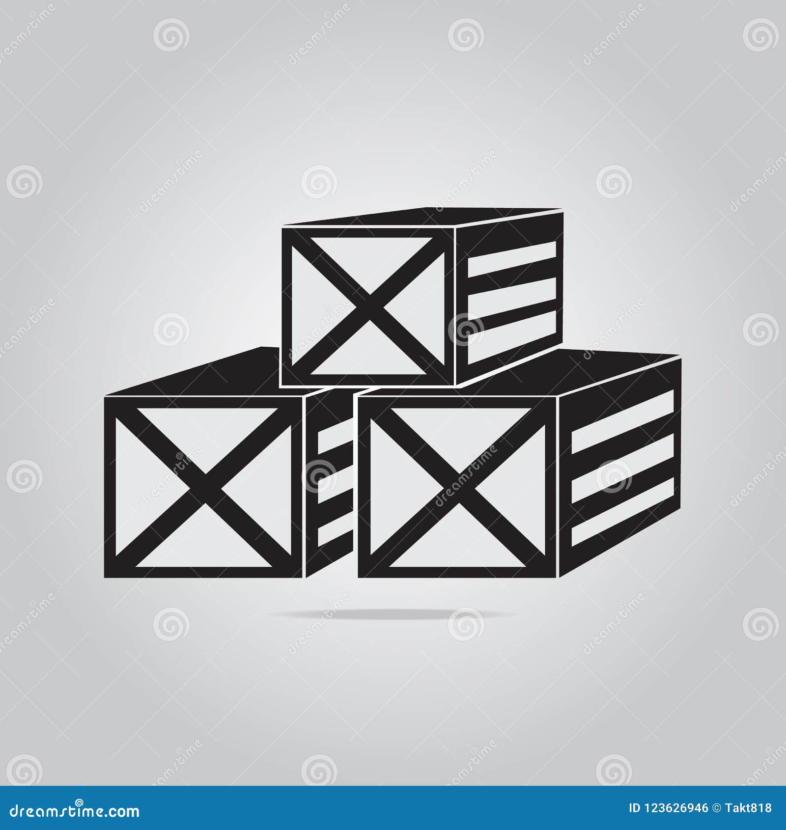 Storage Crates Boxes, Containers Icon Stock Vector - Illustration of ...