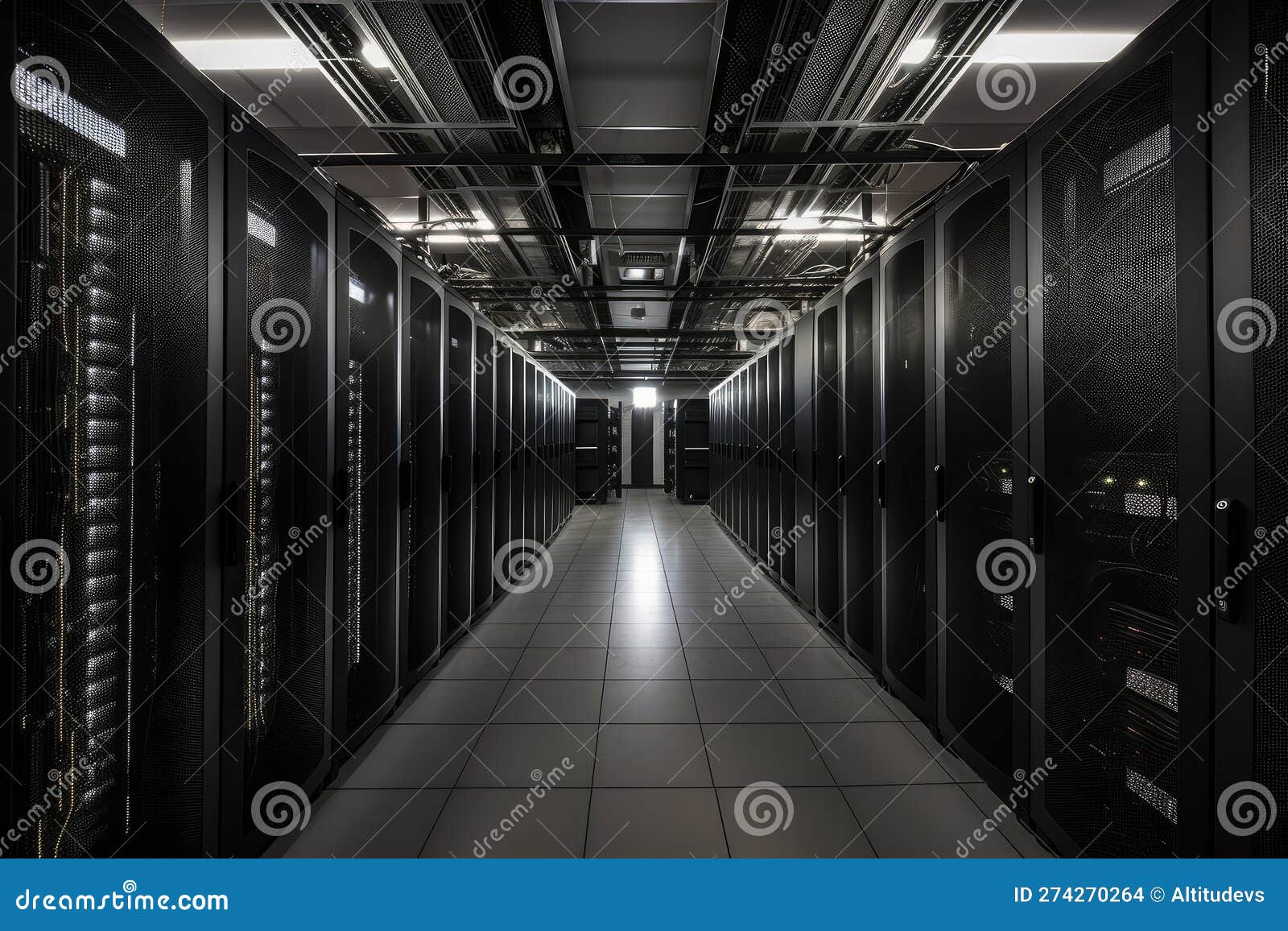 Storage Data Center, Featuring Racks of Servers and High Performance ...