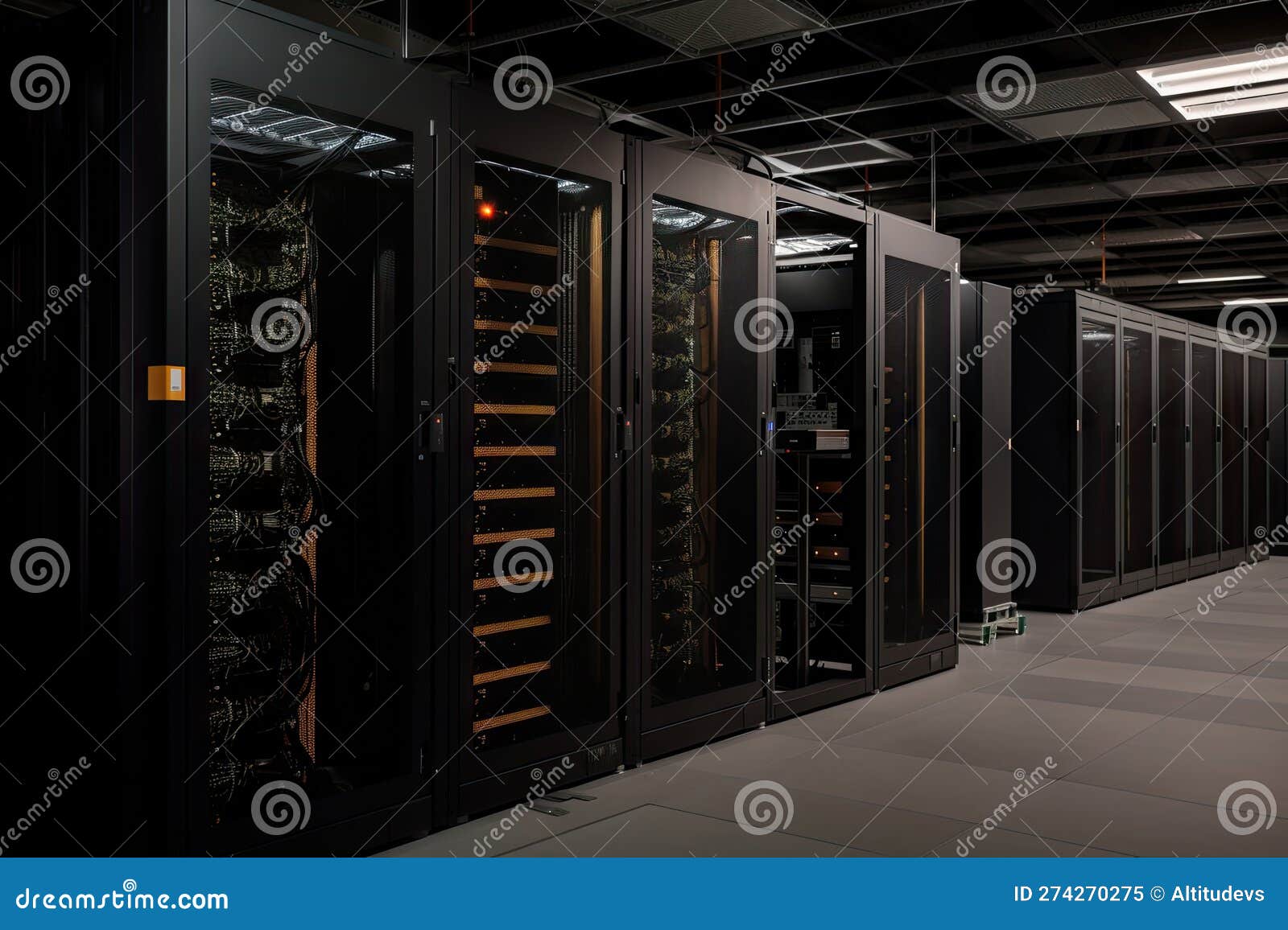 Storage Data Center, Featuring Racks of Servers and High Performance ...