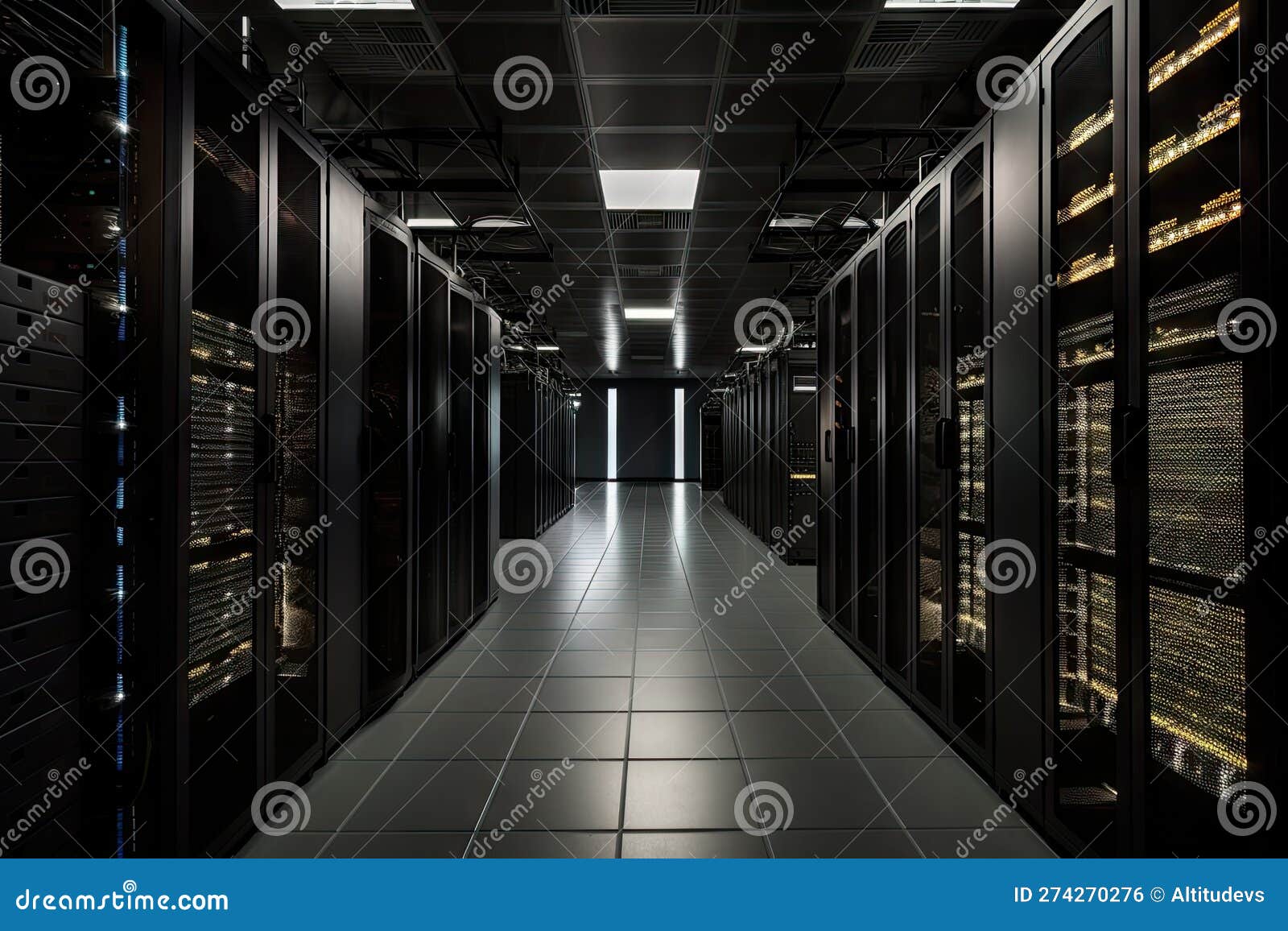 Storage Data Center, Featuring Racks of Servers and High Performance ...