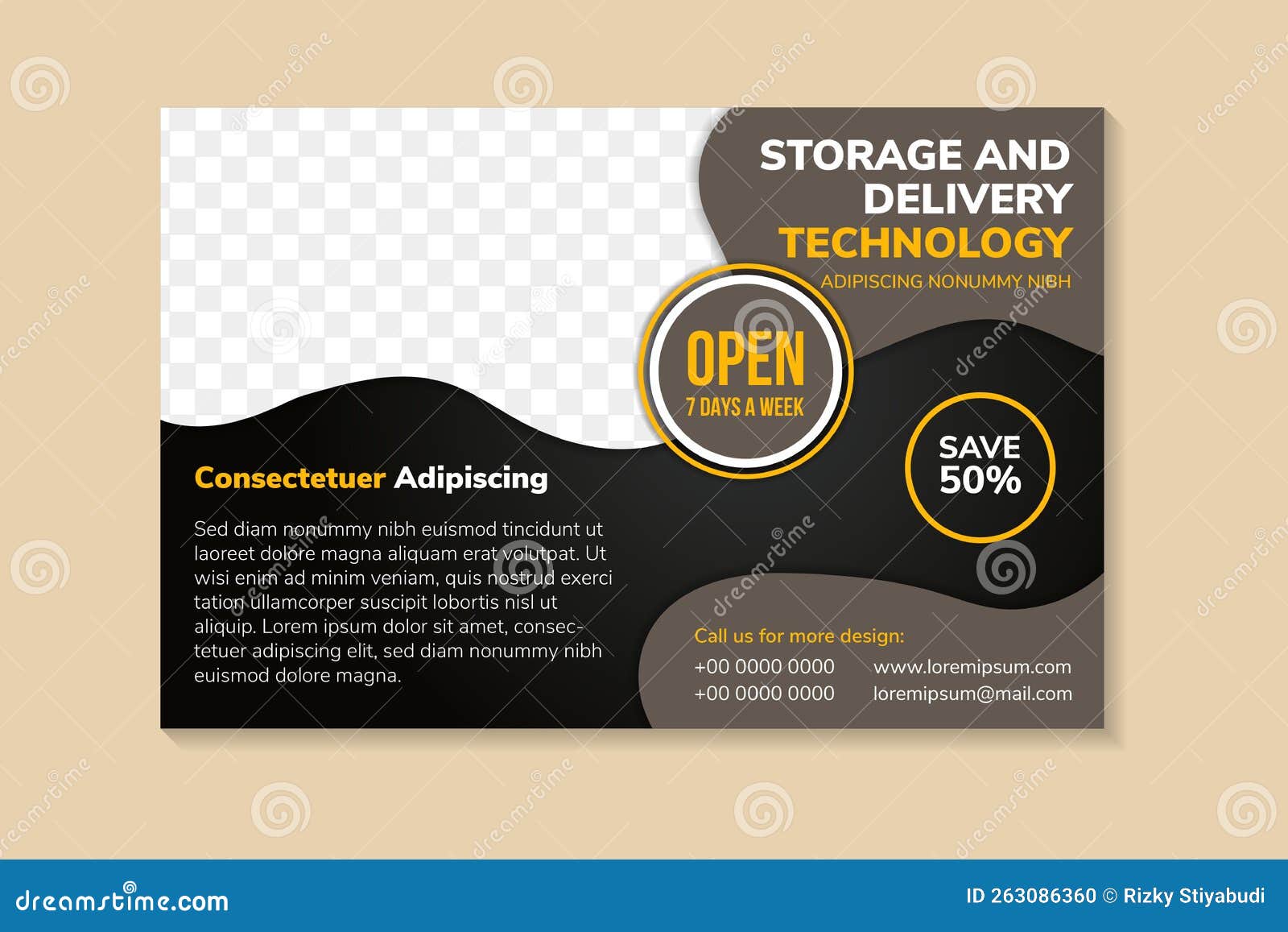 Storage and Delivery Technology Flyer Design Template Use Horizontal ...