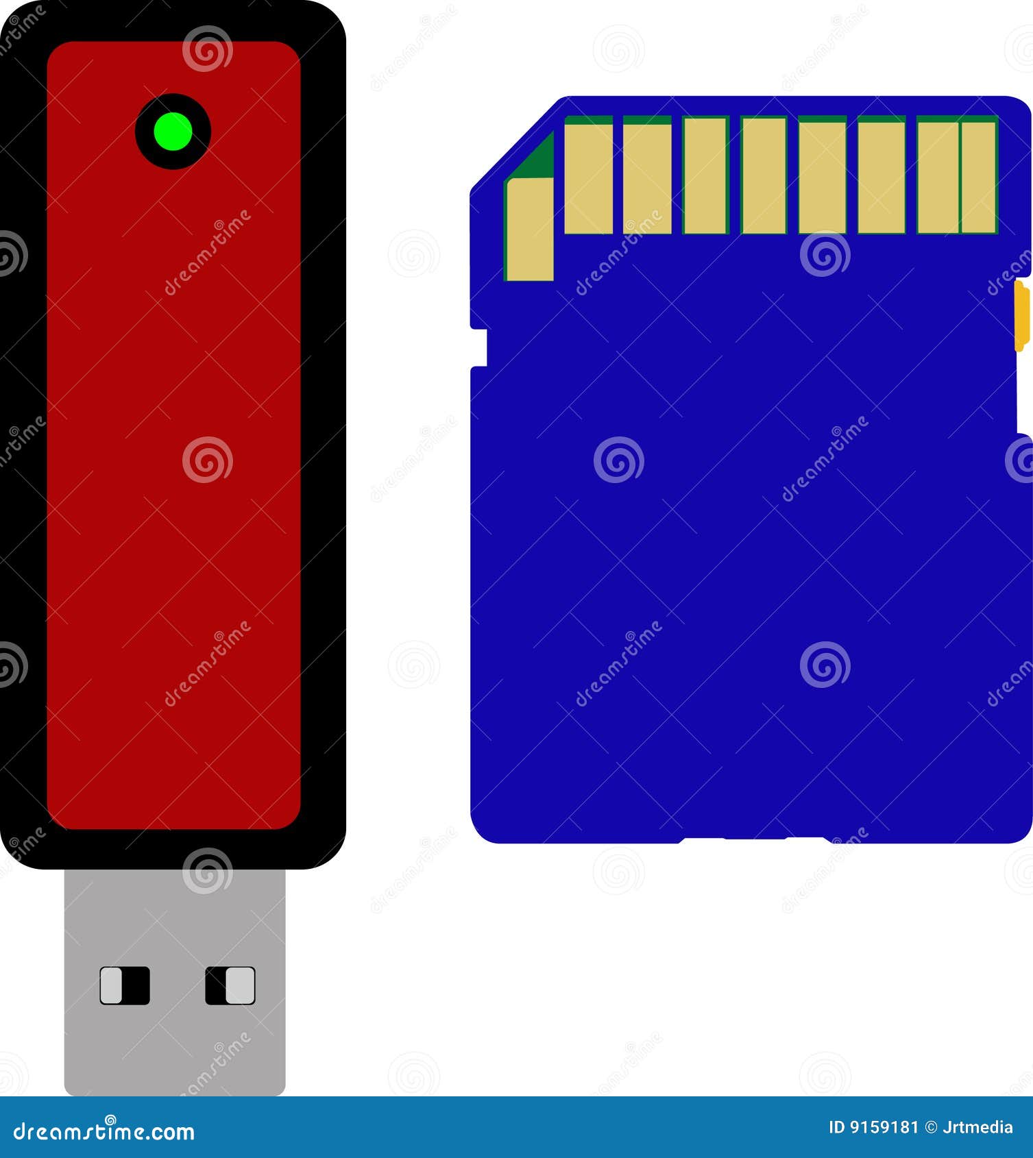 Storage Devices stock vector. Illustration of card, flash - 9159181