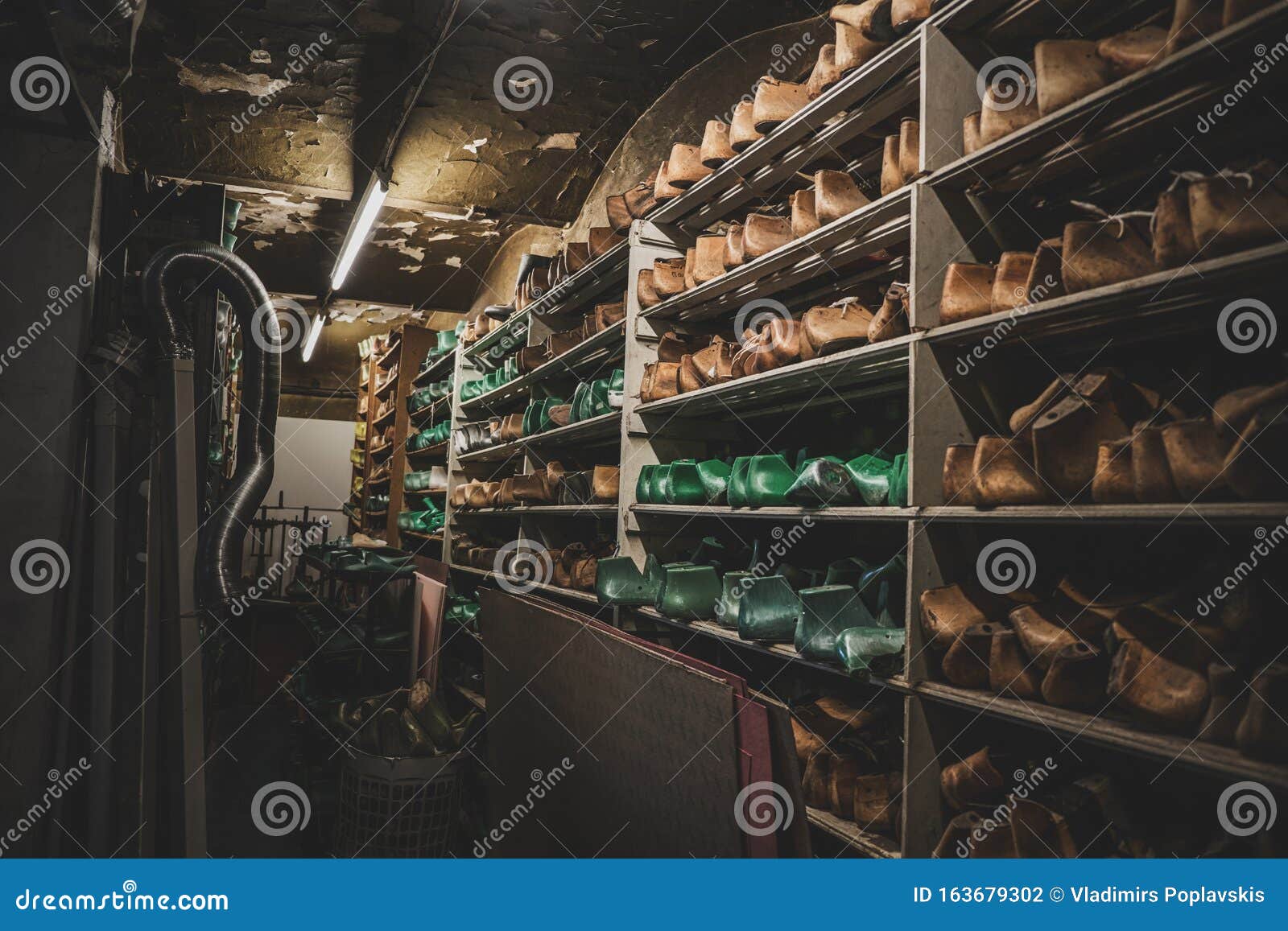 Storage of Different Shoe Forms Stock Photo - Image of industry ...