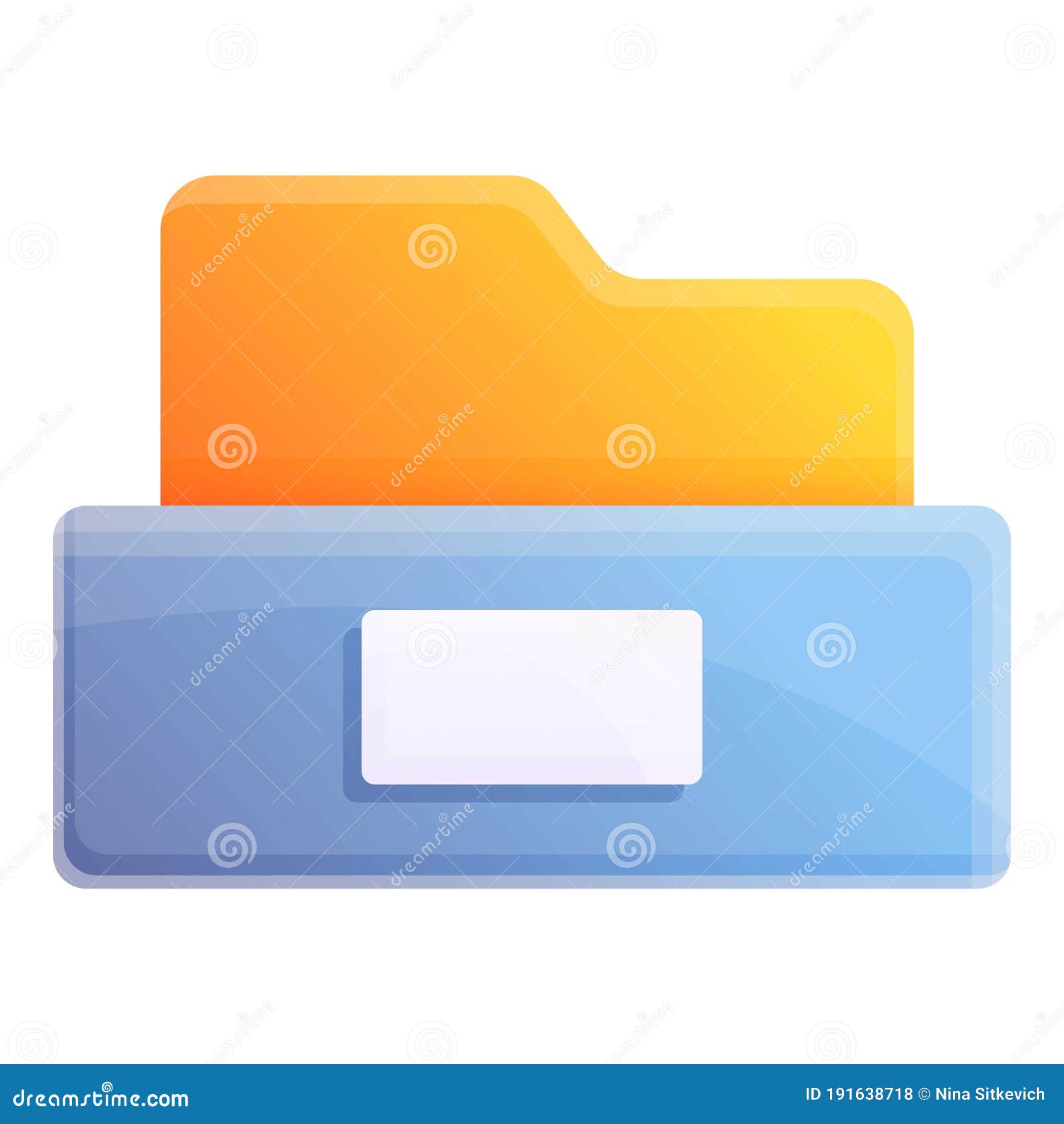 Storage Documents Folder Icon, Cartoon Style Vector Illustration ...