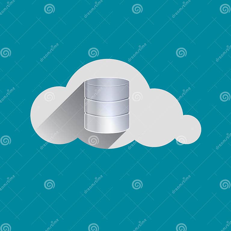 Storage Drives Sign in Cloud Flat Design Icon Stock Vector ...