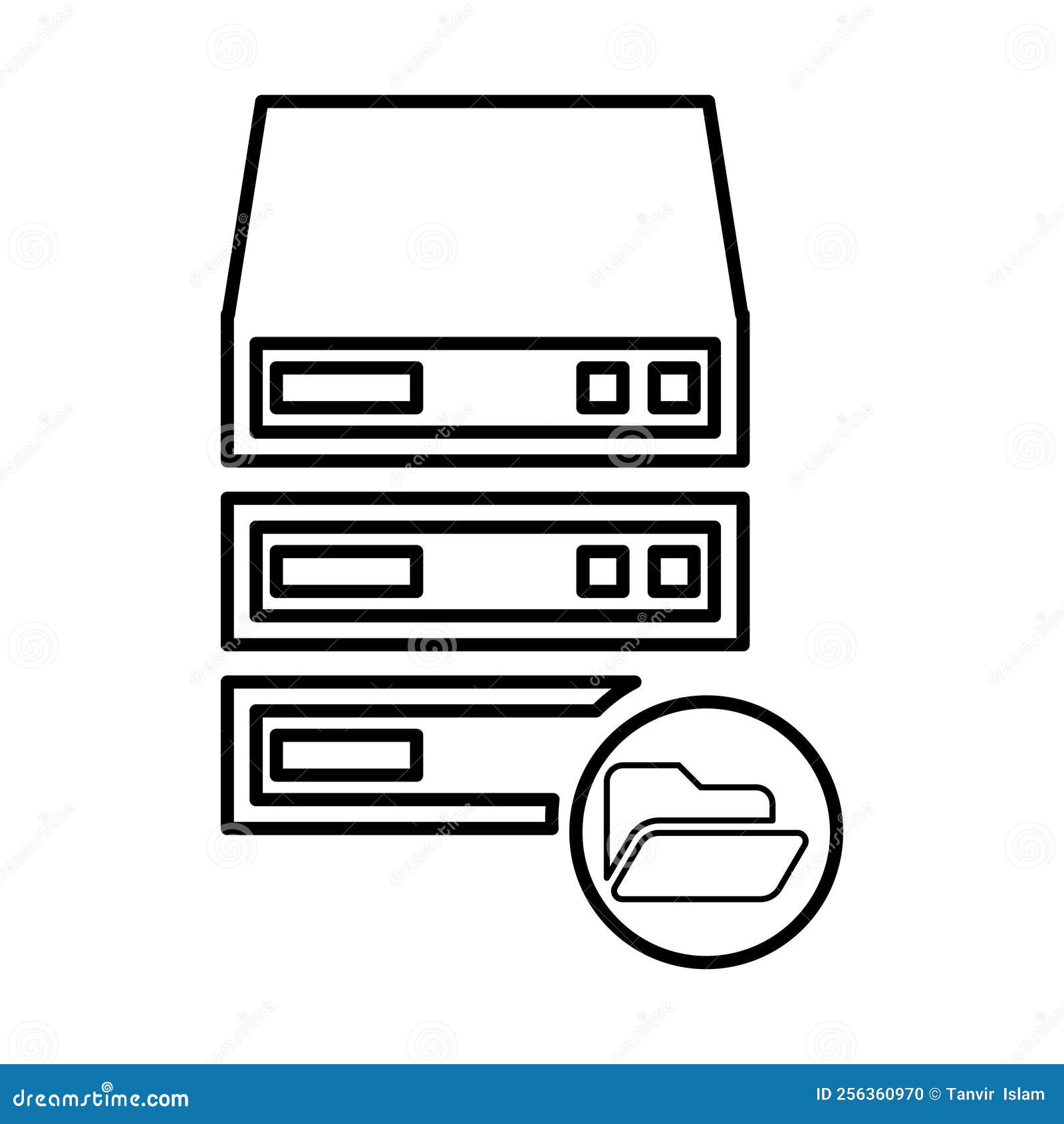 Storage Folder Icon stock vector. Illustration of beautiful - 256360970