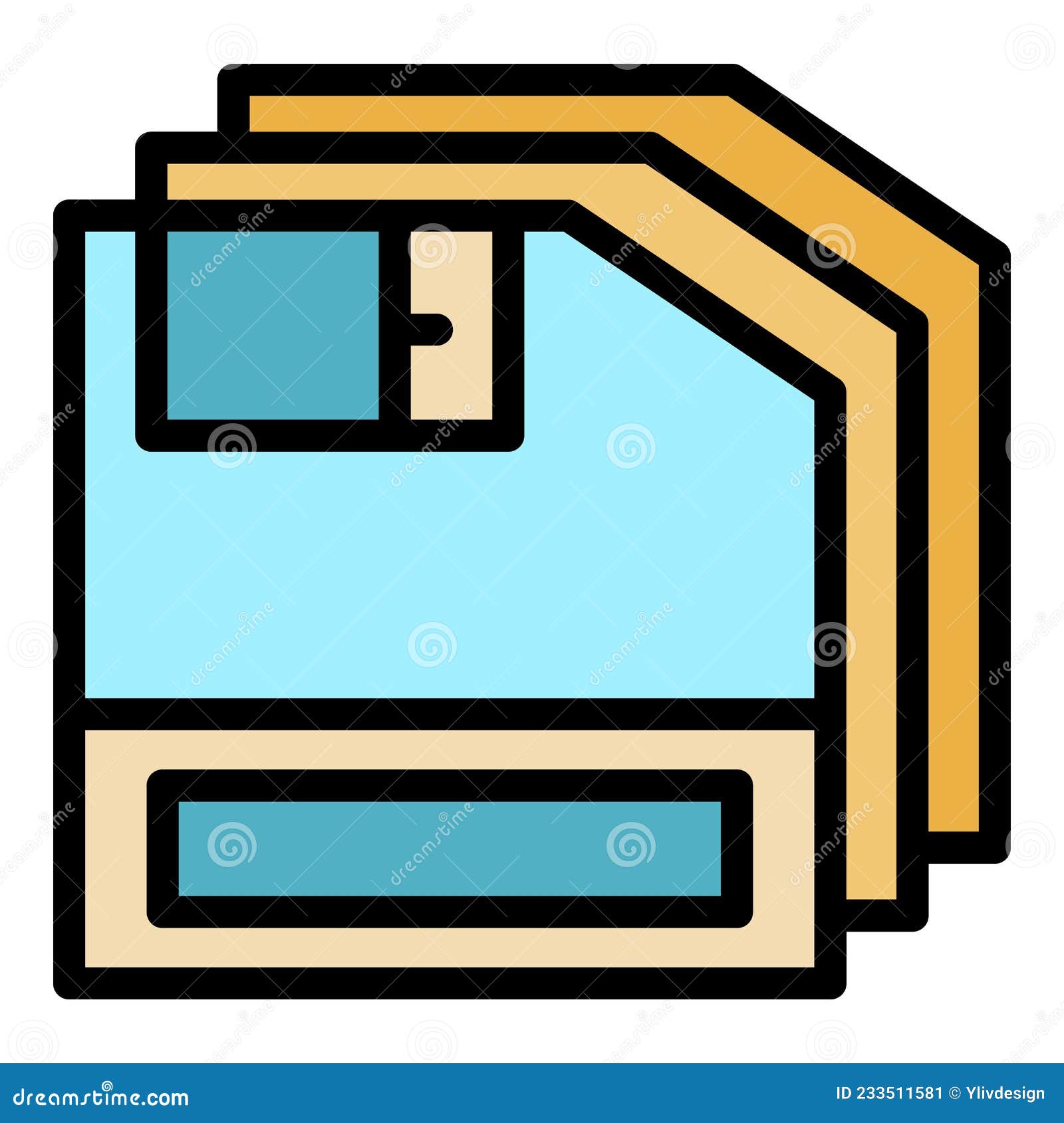 Storage Folder Icon Color Outline Vector Stock Vector - Illustration of ...