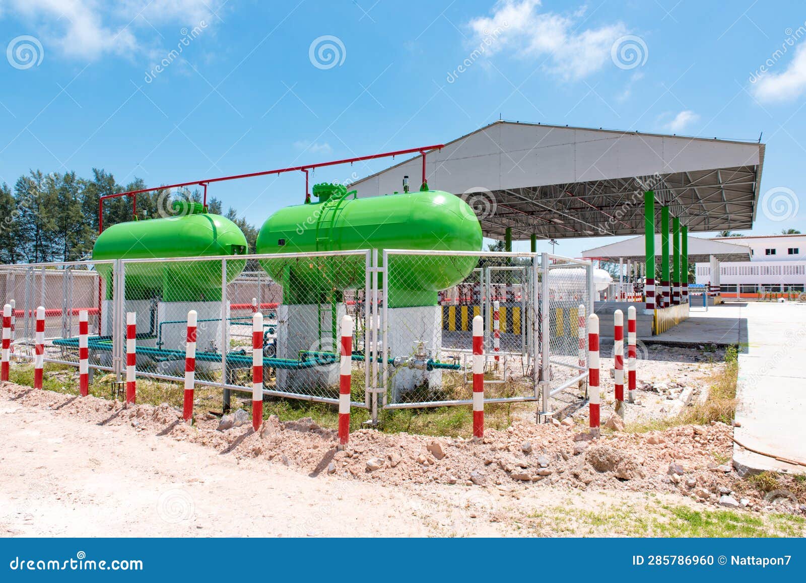 Storage of Gasoline Green Color. Stock Photo - Image of fair ...