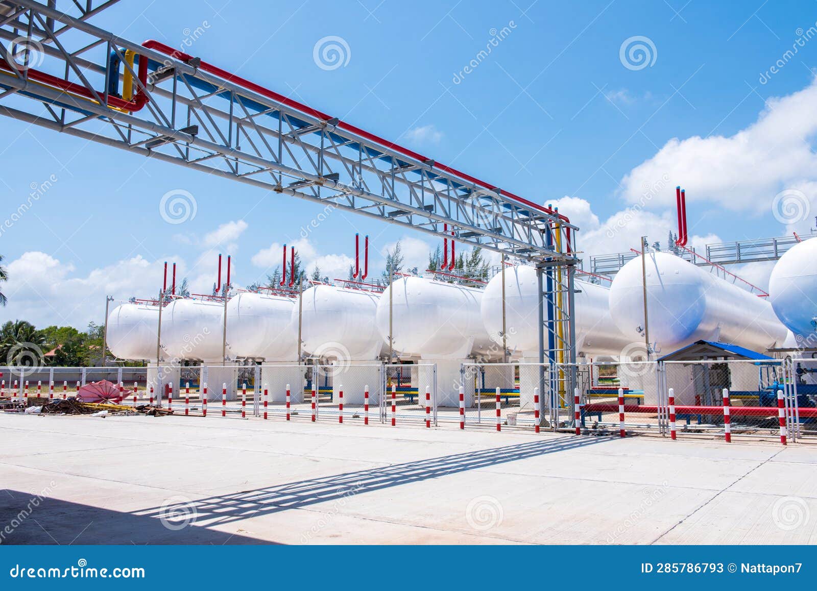 Storage of Gasoline in the Horizontal Tanks Stock Image - Image of ...