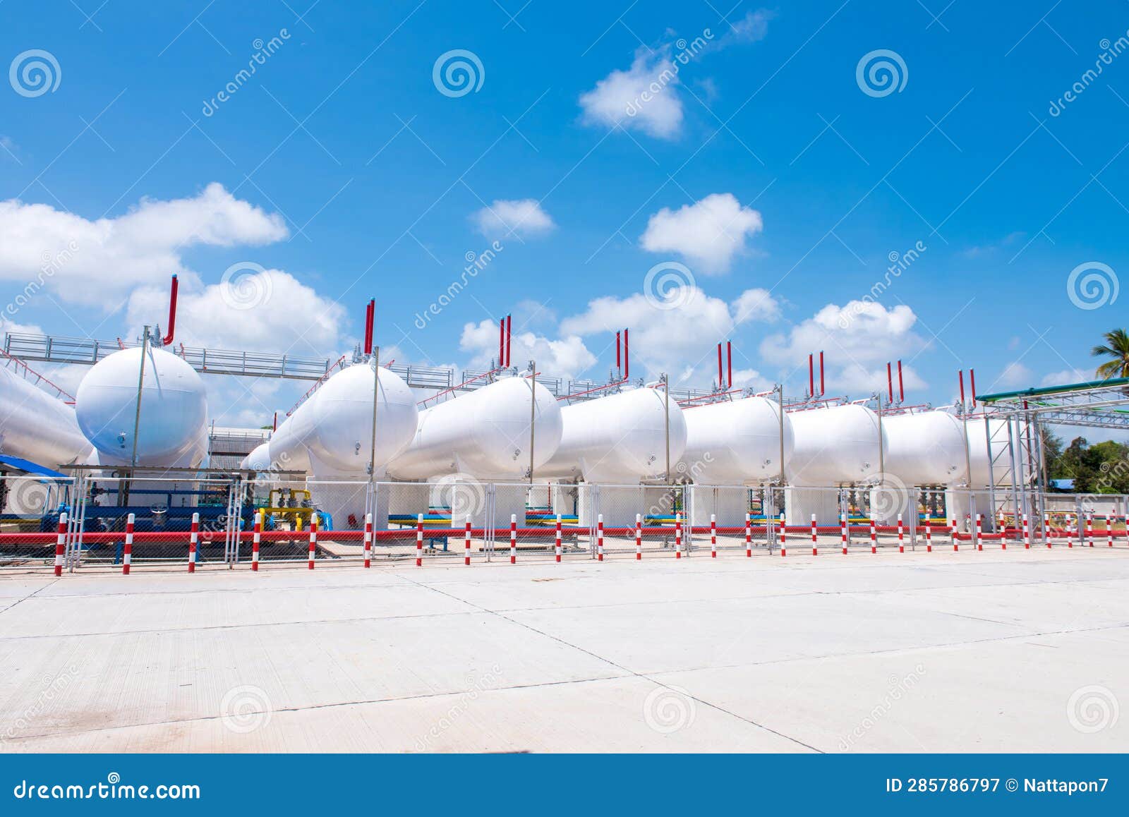 Storage of Gasoline in the Horizontal Tanks Stock Image - Image of ...