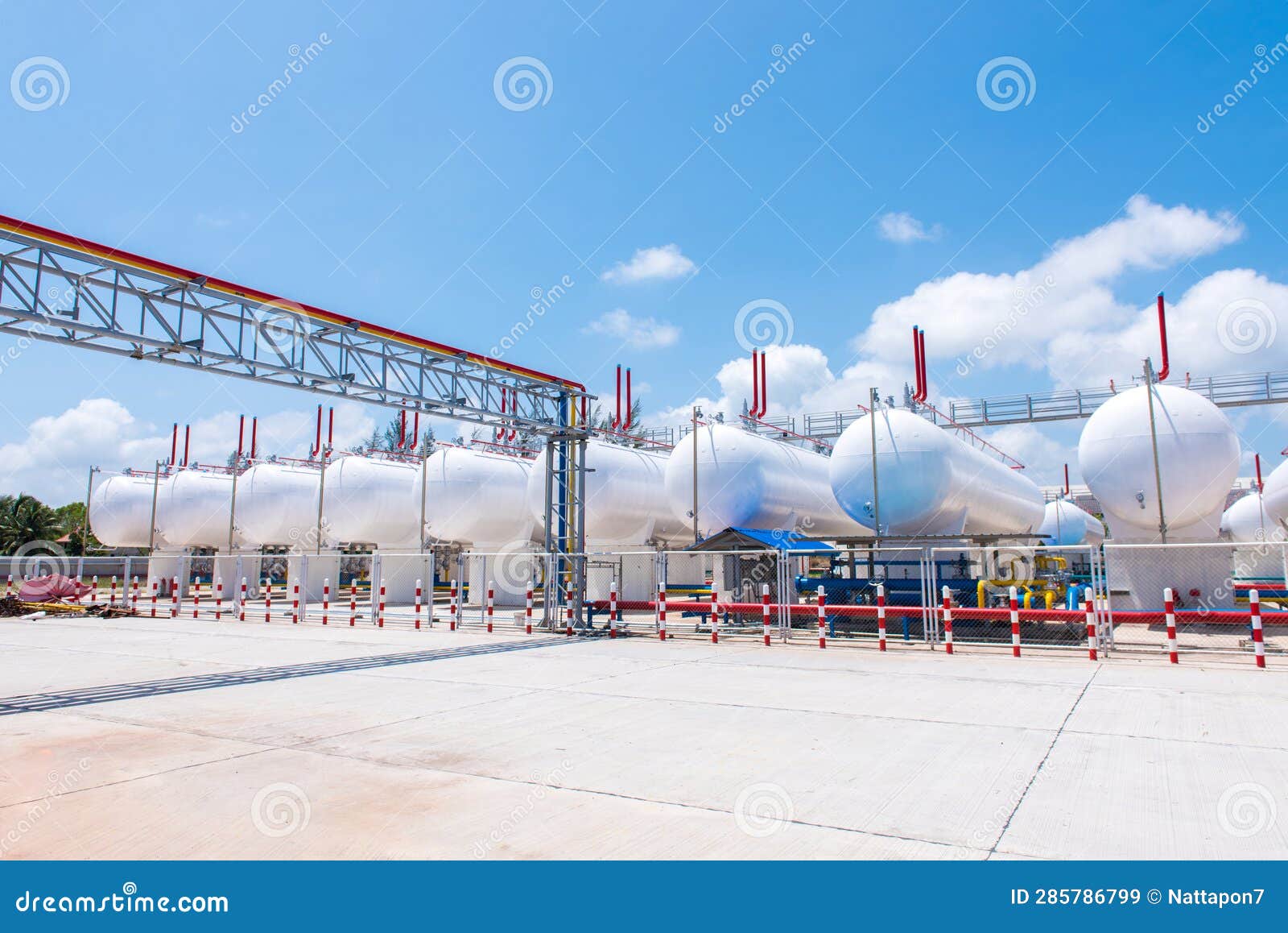 Storage of Gasoline in the Horizontal Tanks. Stock Image - Image of ...