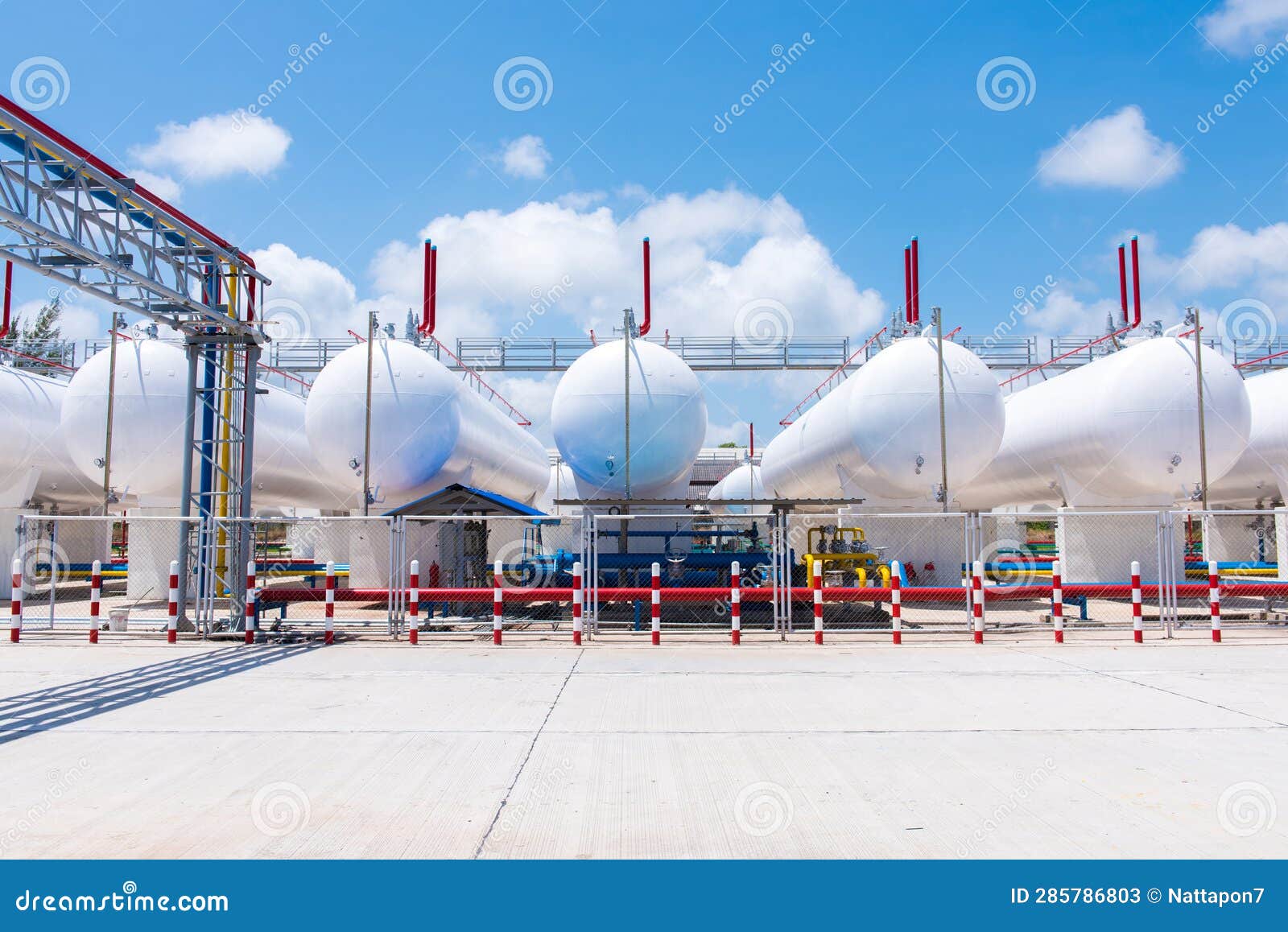 Storage of Gasoline in the Horizontal Tanks Stock Image - Image of ...