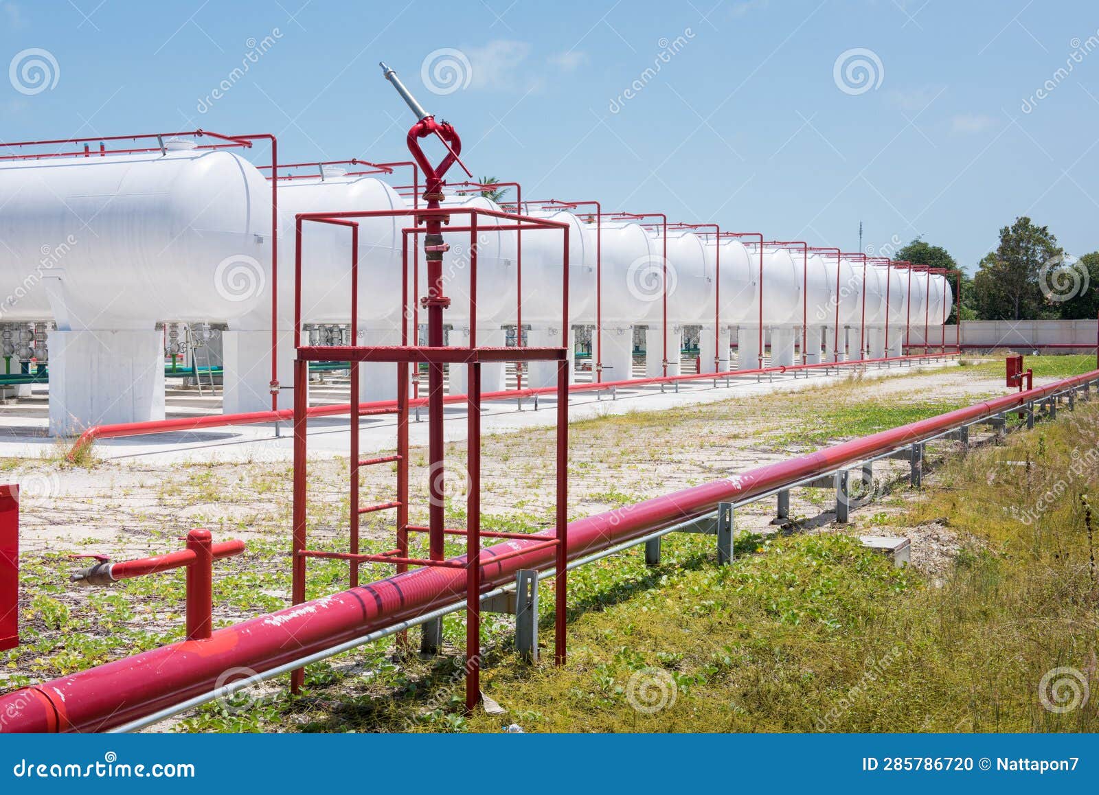 Storage of Gasoline in the Horizontal Tanks and Fire Tube Stock Photo ...