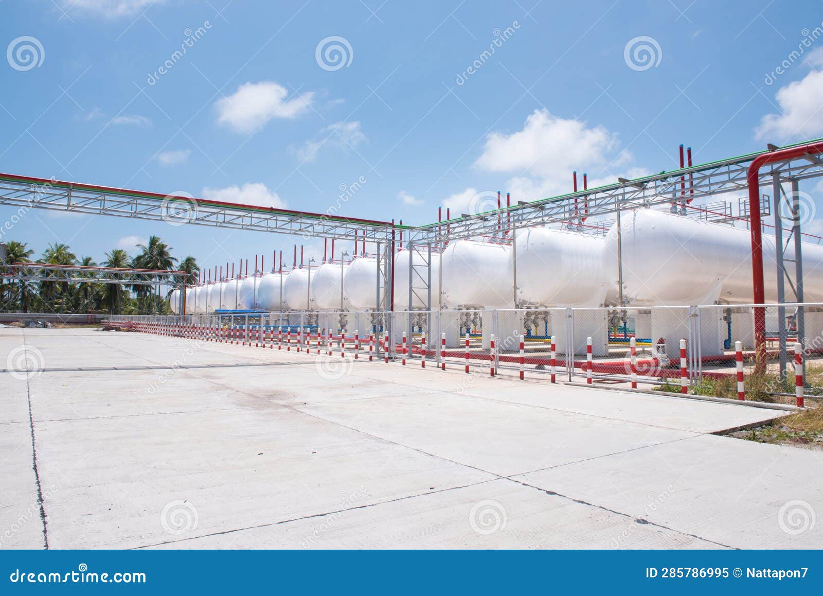 Storage of Gasoline in the Horizontal Tanks and Pipeline Stock Image ...