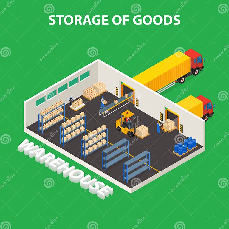 Storage of Goods Design Concept Stock Vector - Illustration of graphic ...