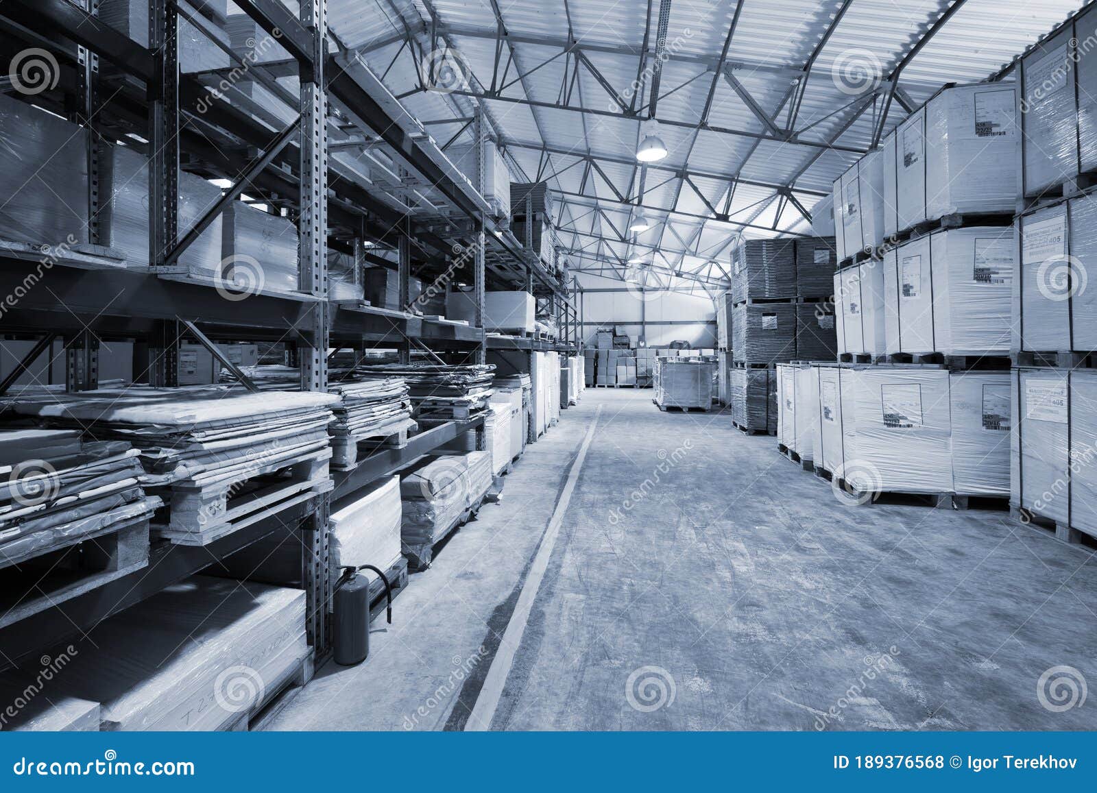 Storage of Goods in Modern Warehouse Stock Photo - Image of building ...