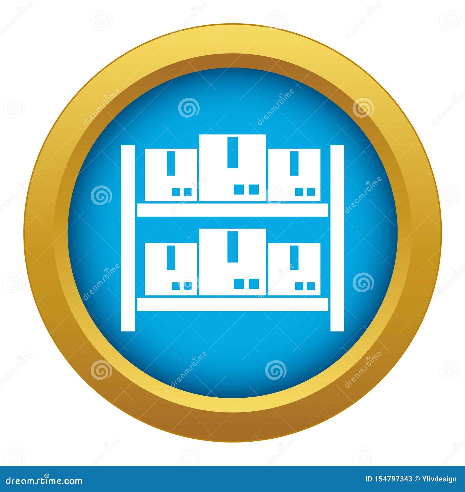 Storage of Goods in Warehouse Icon Blue Vector Isolated Stock Vector ...
