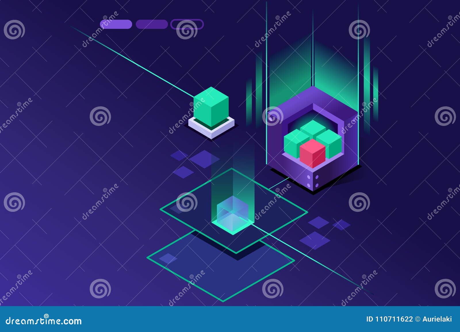 Storage Hardware Powered Concept Crystal Violet Concept Stock Vector ...