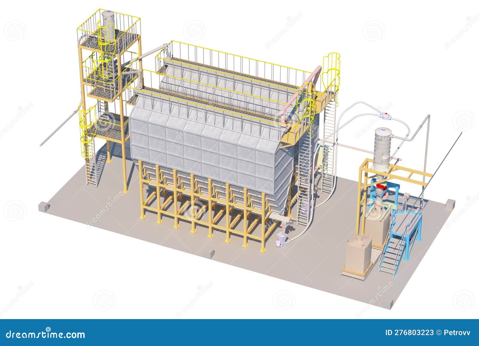Storage Horizontal Silos Isolated on Vhite Stock Illustration ...