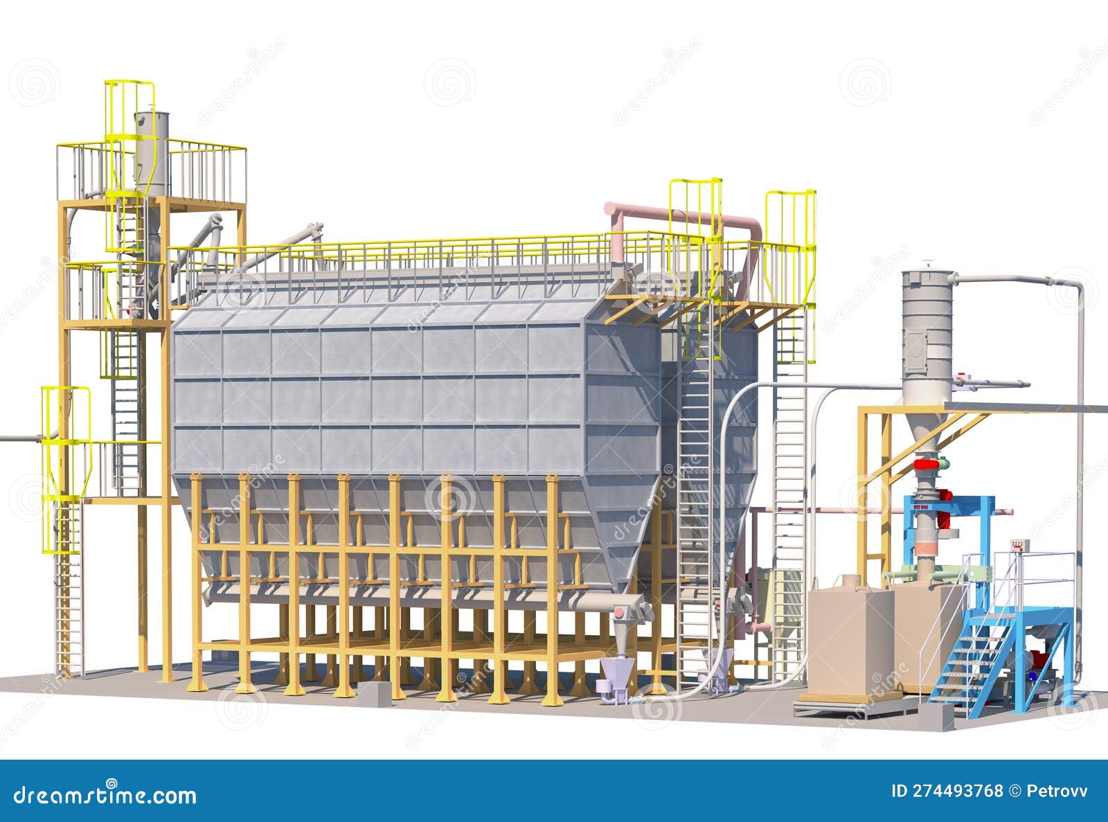 Storage Horizontal Silos Isolated on Vhite Stock Illustration ...