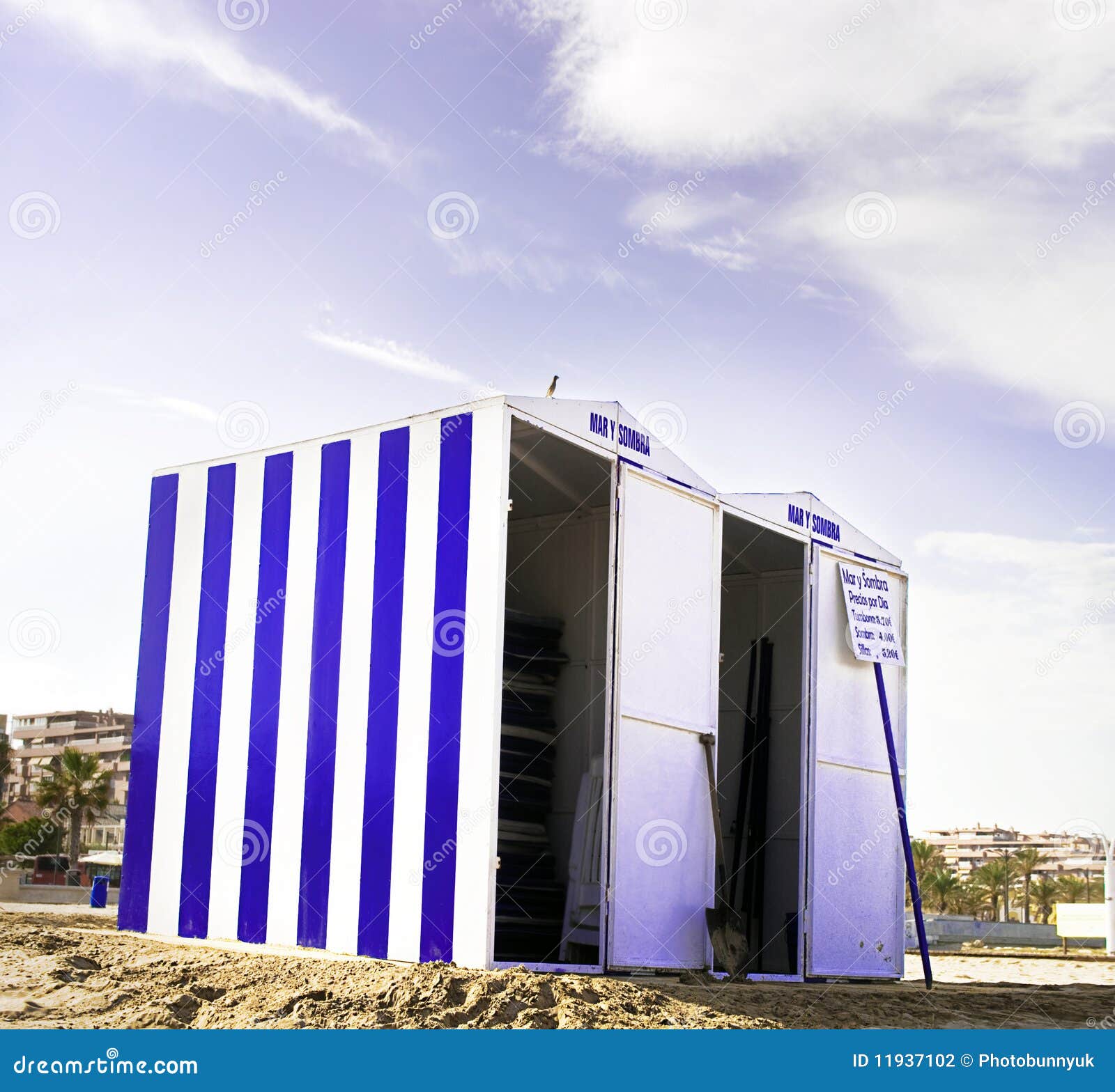 Storage Huts on the Beach stock photo. Image of european - 11937102