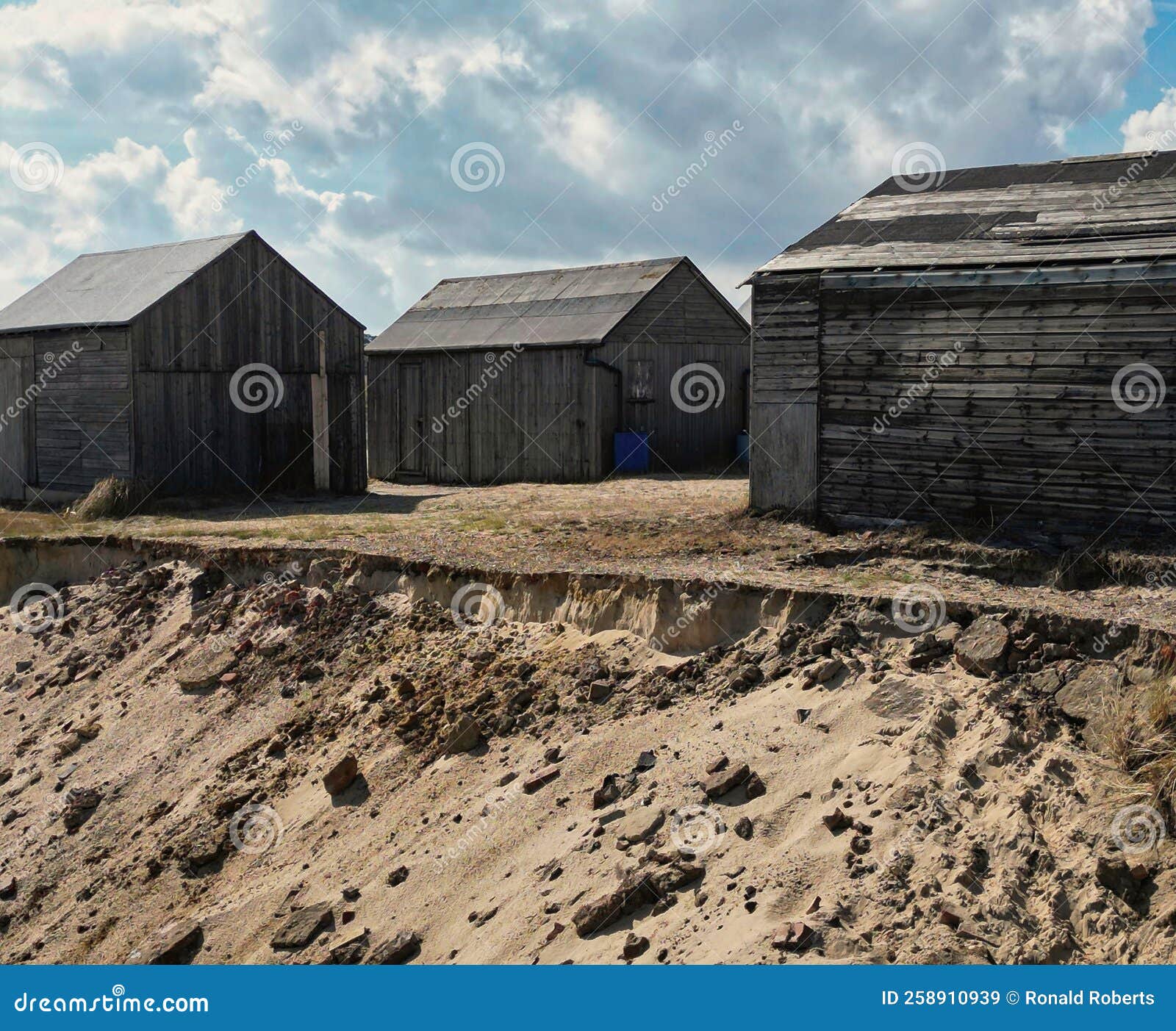 Storage Huts on the Cliff Tops at Winterton on Sea Editorial Stock ...